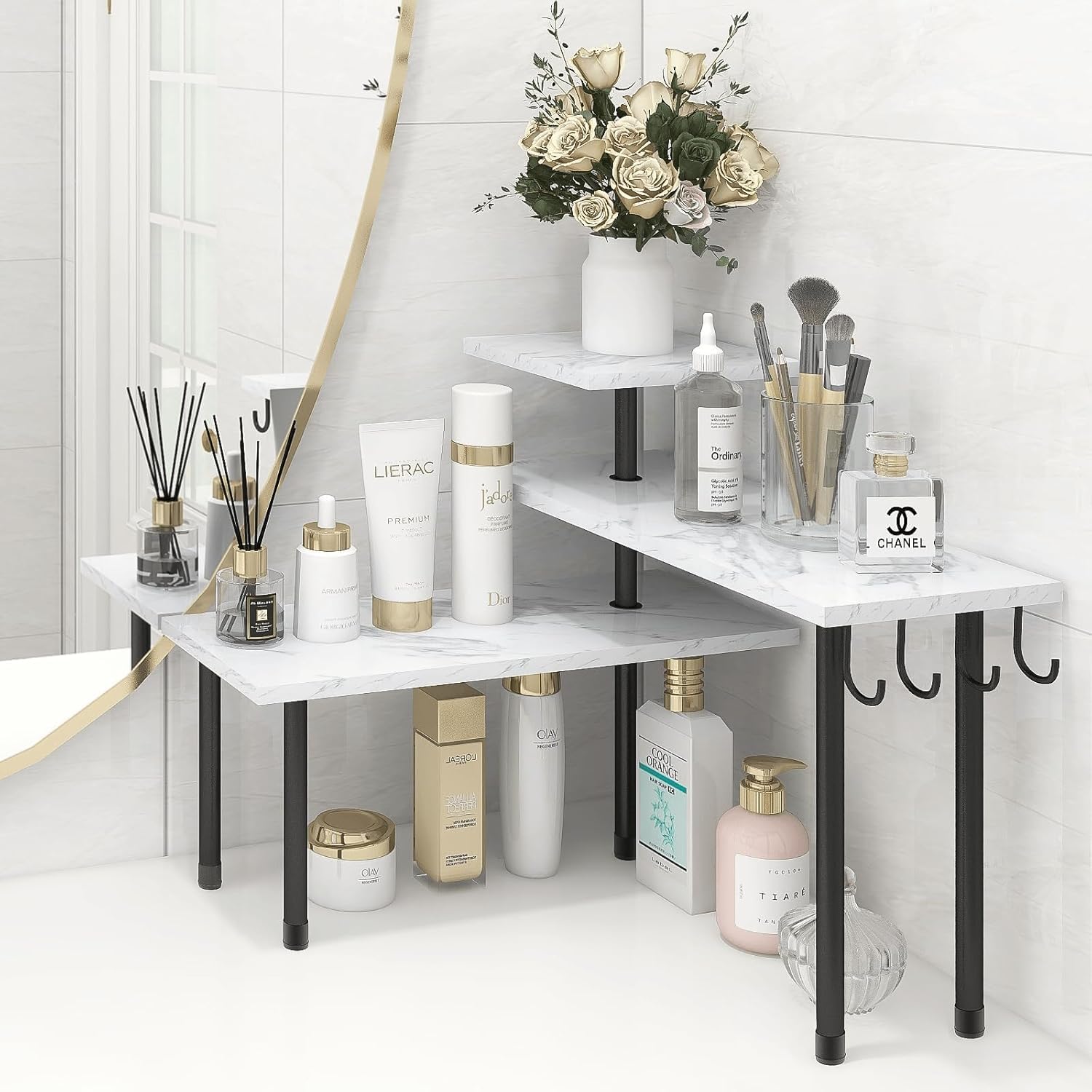 hltdhyi JKLCH LTKIF 3-Tier Counter Organizer Shelf for Bathroom Corner ...