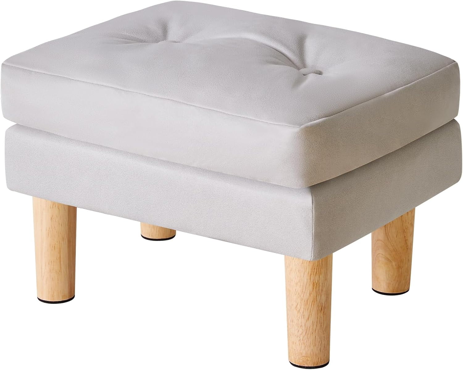 hltdhyi Small Footstool Ottoman Faux Leather Footrest with Sponge ...