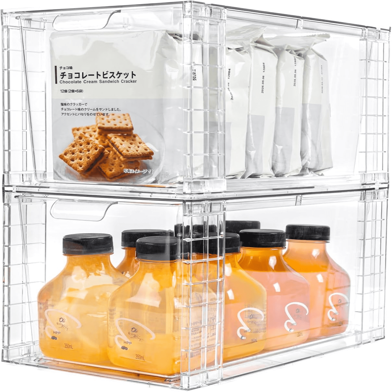 fyigbion 2 Pack Large Stackable Storage Drawers Clear Acrylic Drawer ...