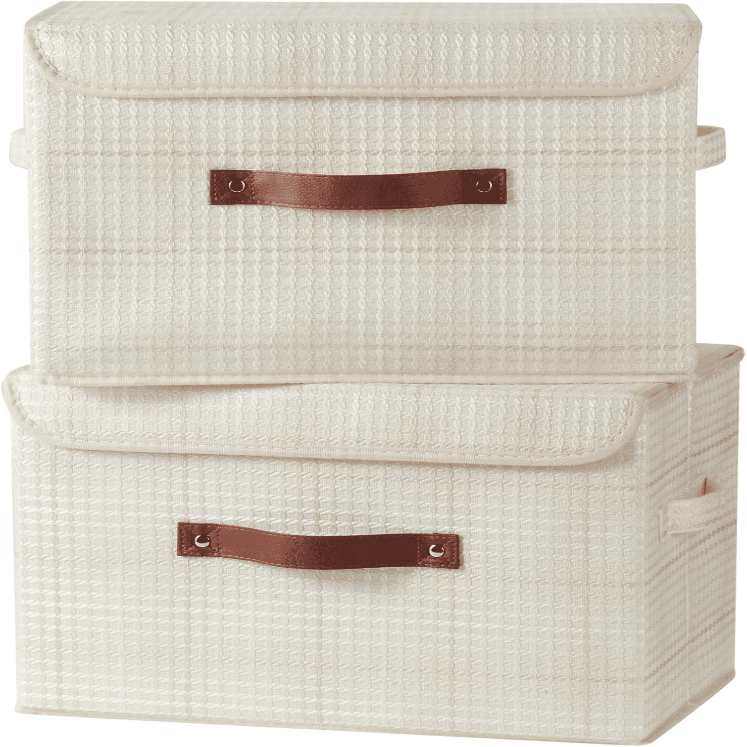 hltdup 2PCS Storage Boxes with Lid 3D Textured Fabric Storage Bins ...