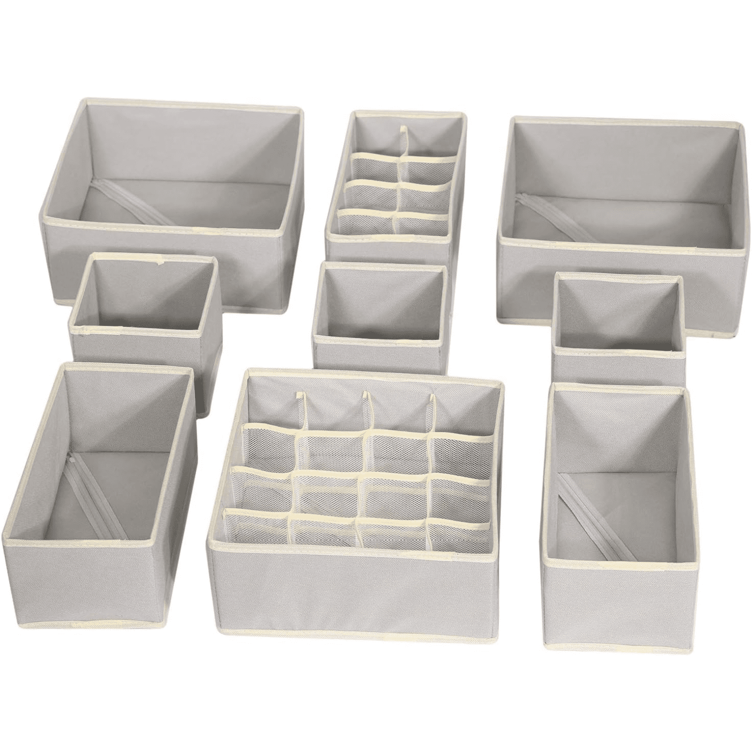 hltdup 9 Pack Foldable Drawer Organizer Dividers Cloth Storage Closet ...