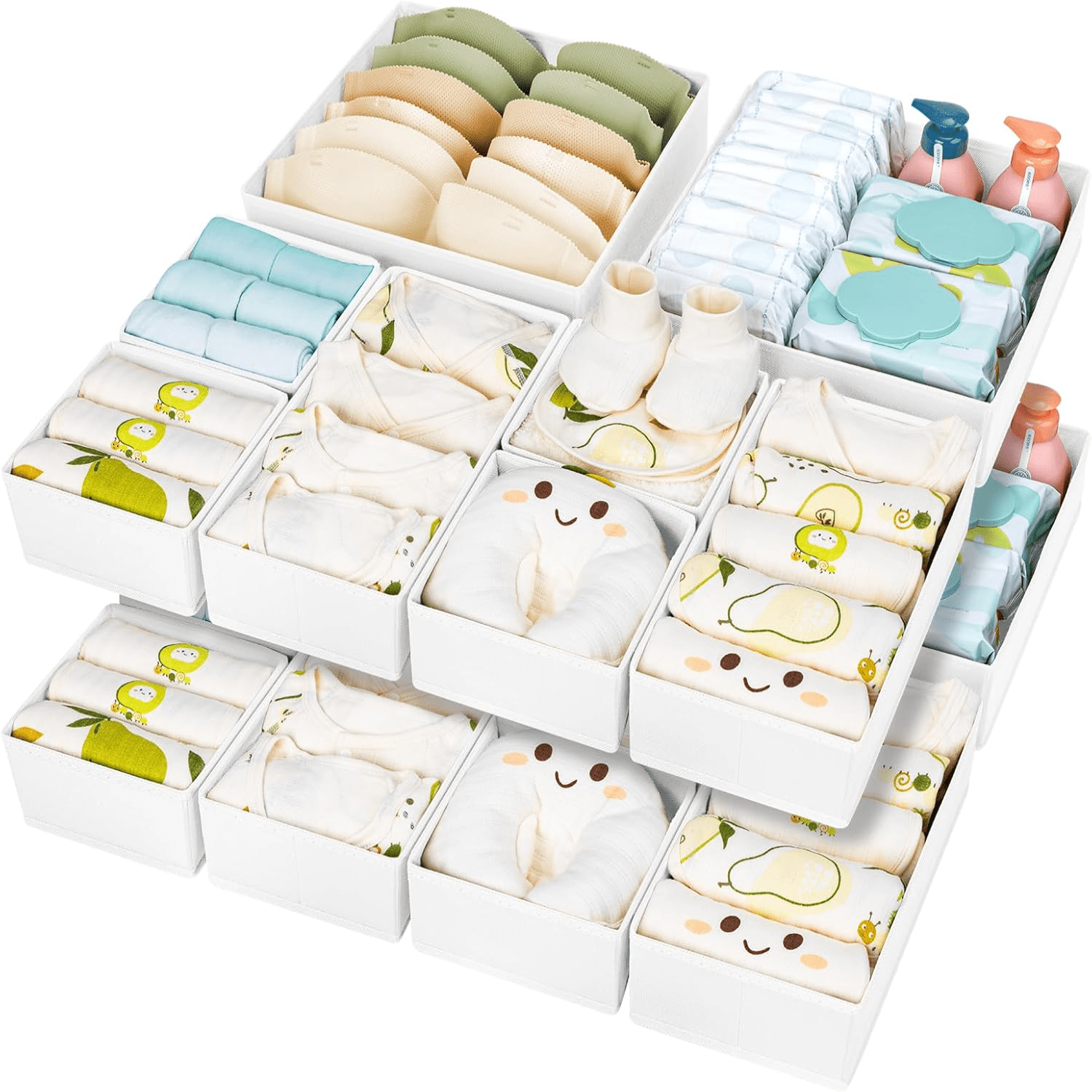 fhduf Drawer Organizer Clothes 12 Pack - Foldable Baby Organizers and ...