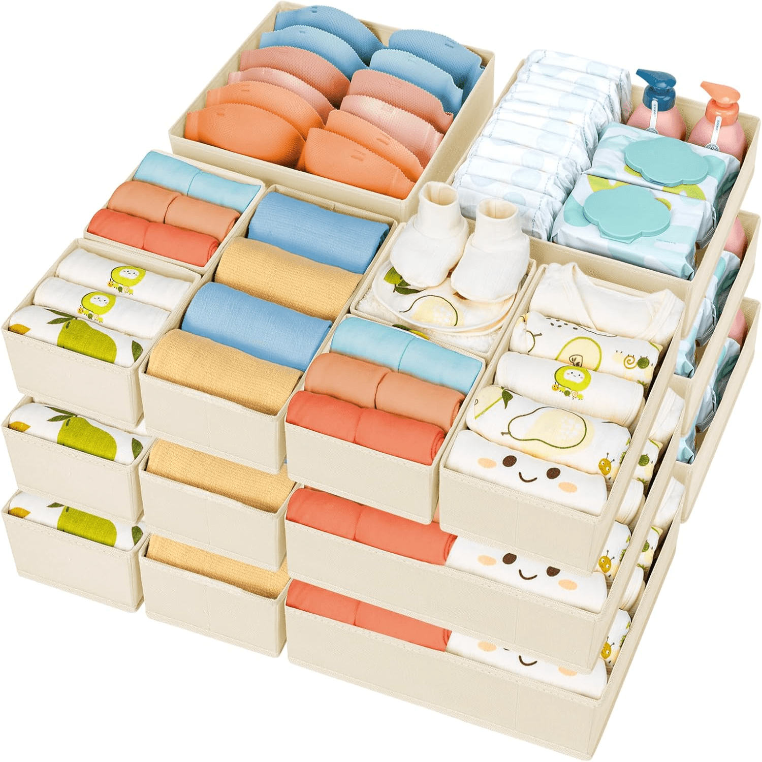hltdup Drawer Organizer Clothes 12 Pack - Foldable Baby Organizers and ...