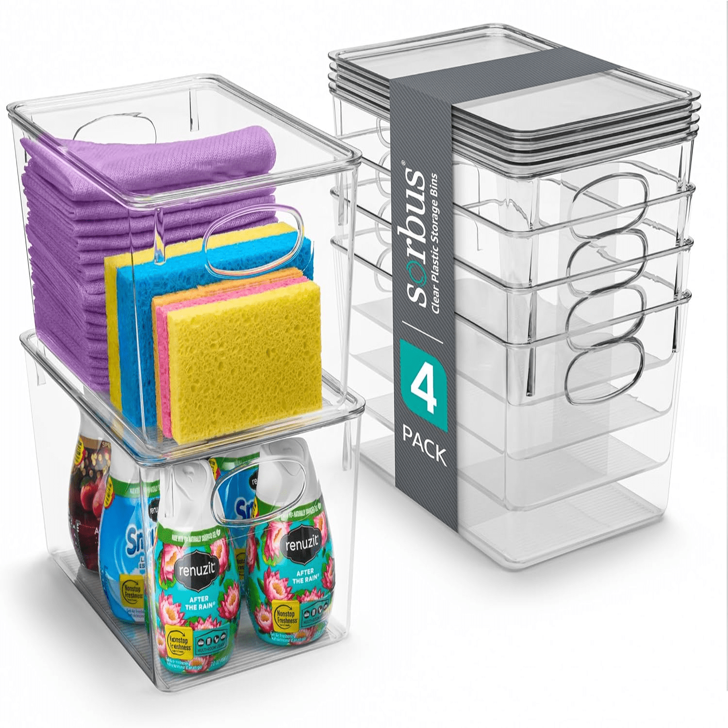 hltdup Large Clear Plastic Storage Bins with Lids Clear Stackable ...