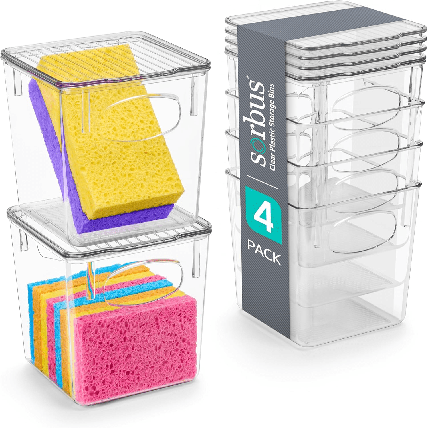 hltdup Large Clear Plastic Storage Bins with Lids Clear Stackable ...
