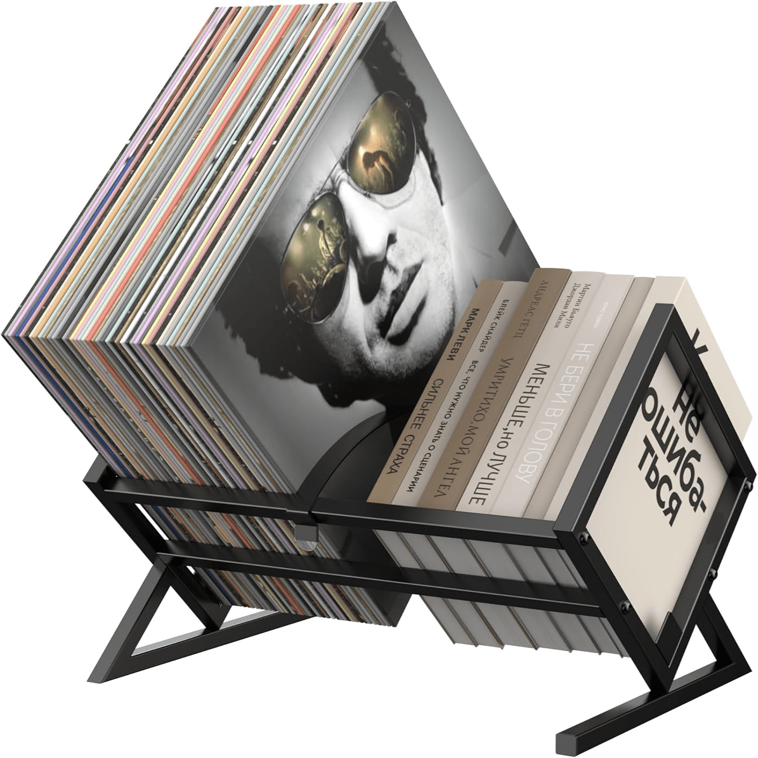 hltdup Record Holder Metal Vinyl Record Storage Rack with Retro Design ...