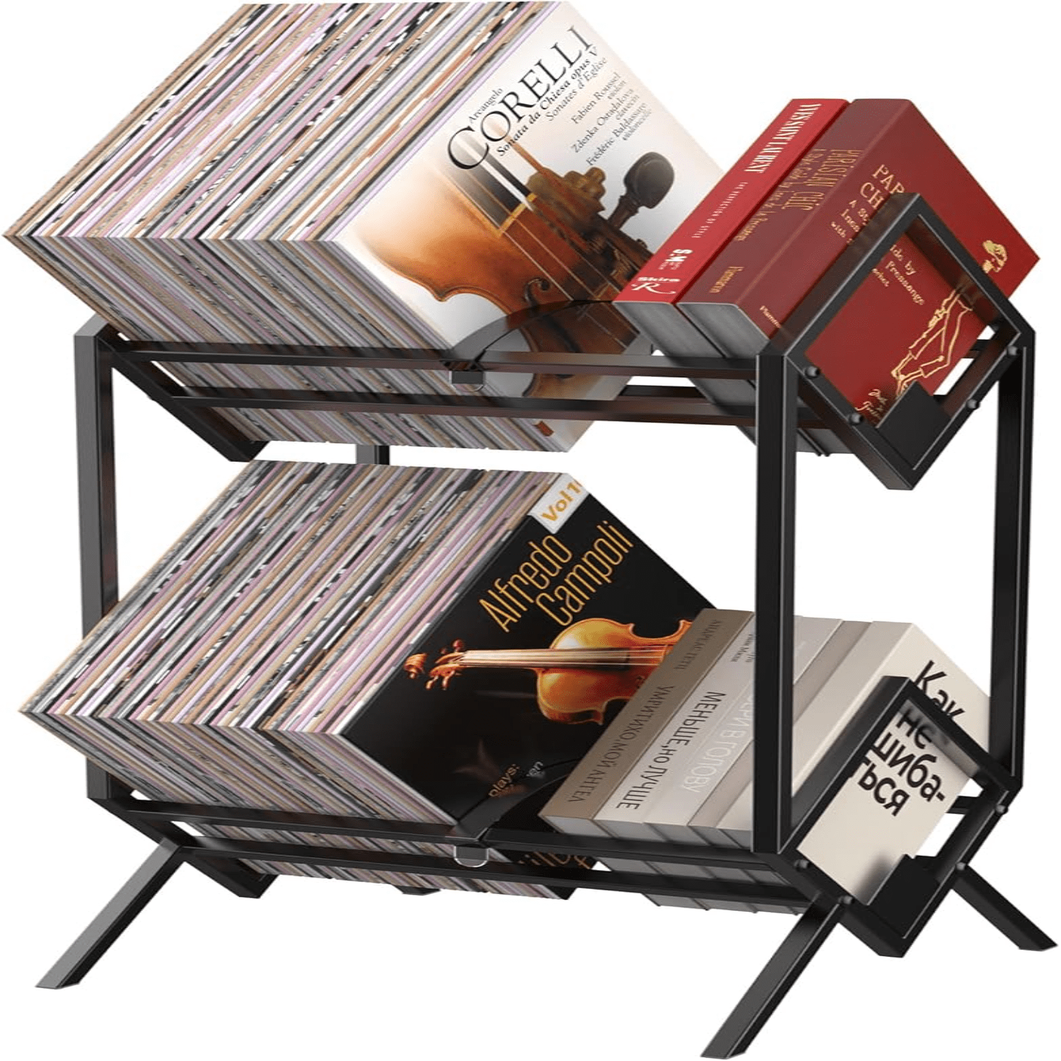 hltdup Record Holder Metal Vinyl Record Storage Rack with Retro Design ...