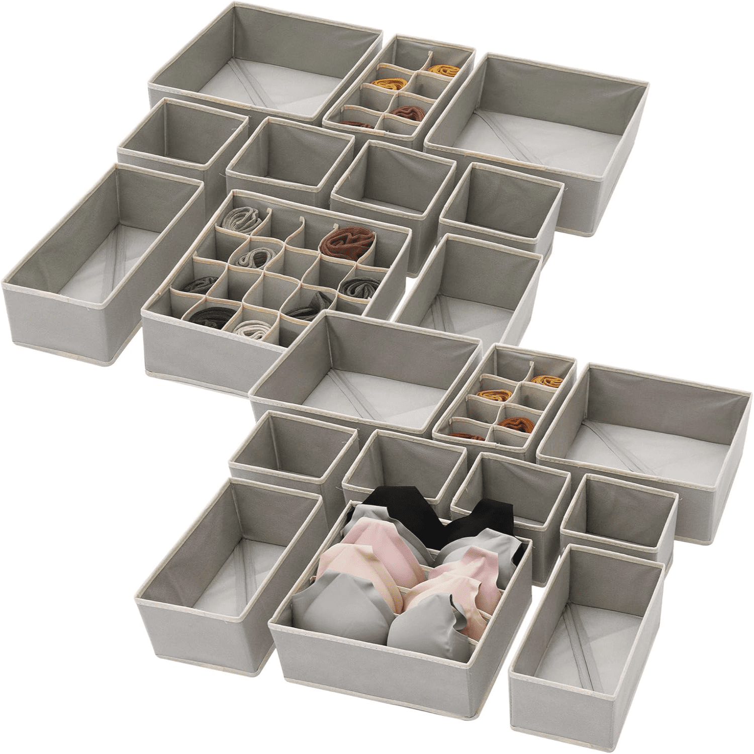 hltdup Set of 21 Foldable Cloth Storage Closet Dresser Drawer Organizer ...