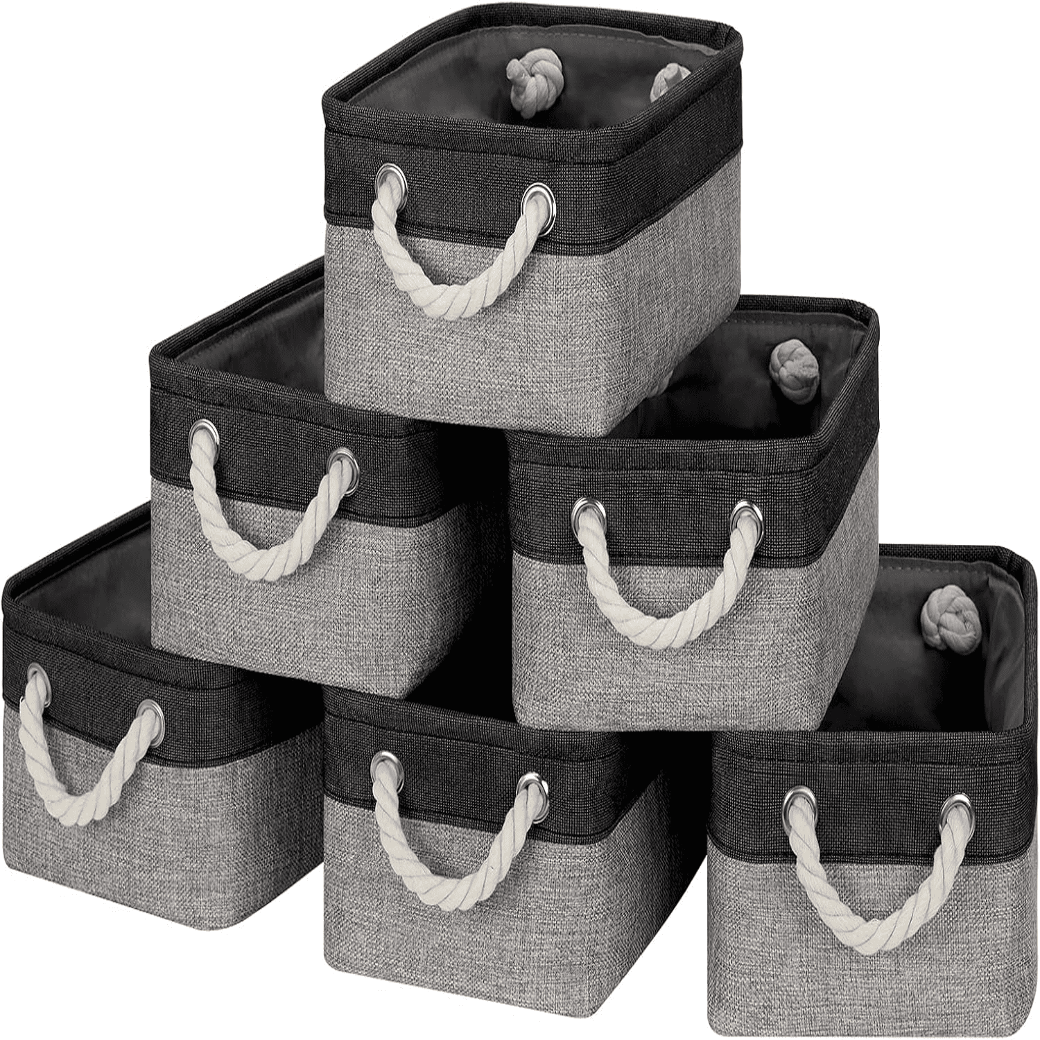 hltdup Small Storage Baskets Small Fabric Bins for Closet 6 Pack ...
