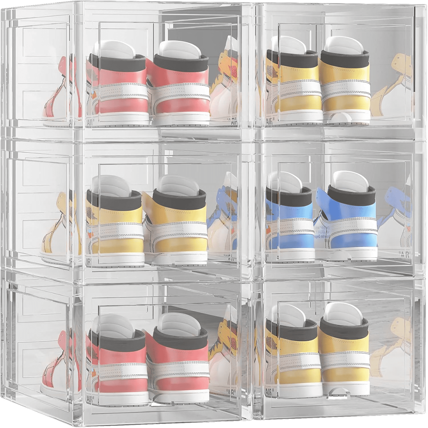 hltdup Sturdy Shoe Storage Boxes Organizer Fit Closet Organizers Case ...
