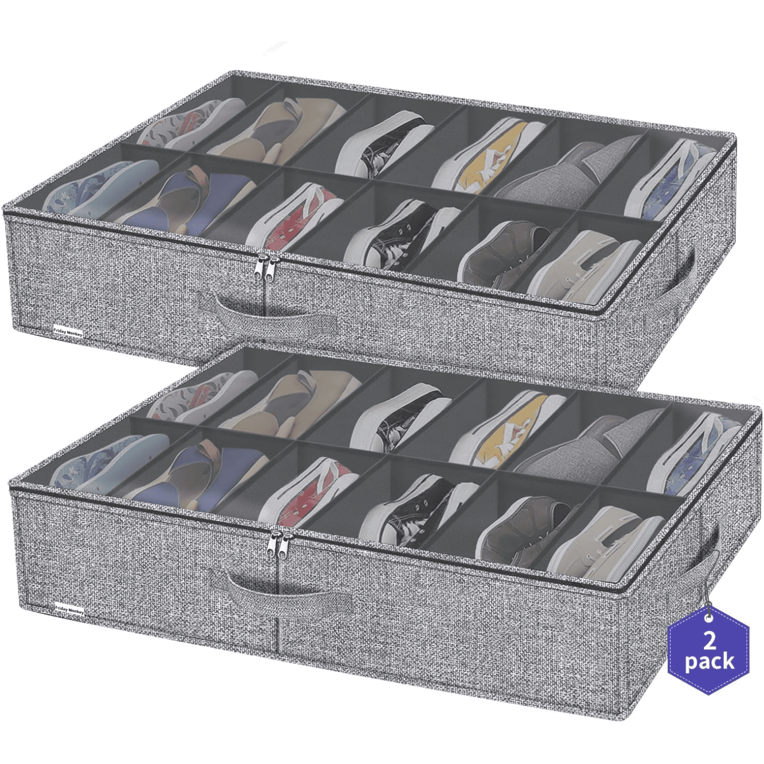 hltdup Upgrade Solid Shoe Organizer Storage Boxes for Closet Under Bed ...