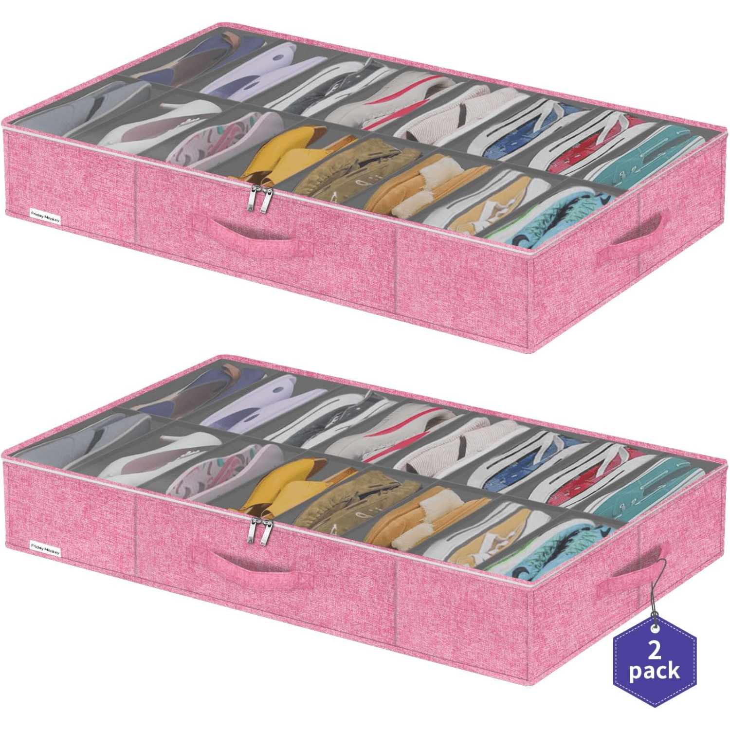 hltdup Upgrade Solid Shoe Organizer Storage Boxes for Closet Under Bed ...