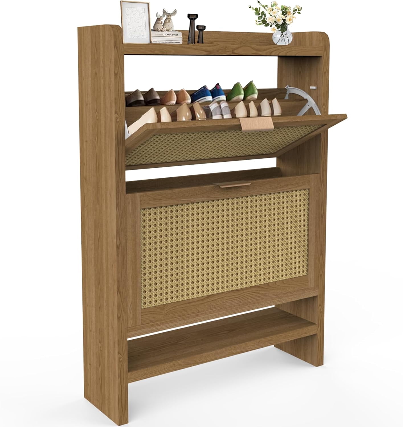 hltfrp BDTWI Shoe Cabinets with 2 Flip Drawers and Extra Storage Shelf ...
