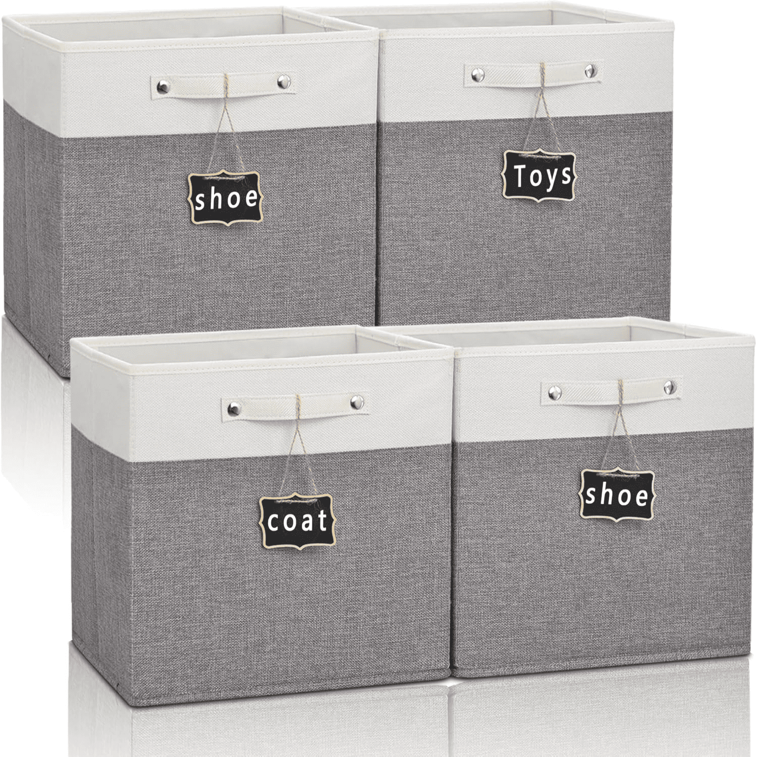 hltgdju 13x13x13 Storage Cube Bins 4 Pack Collapsible Fabric Storage ...