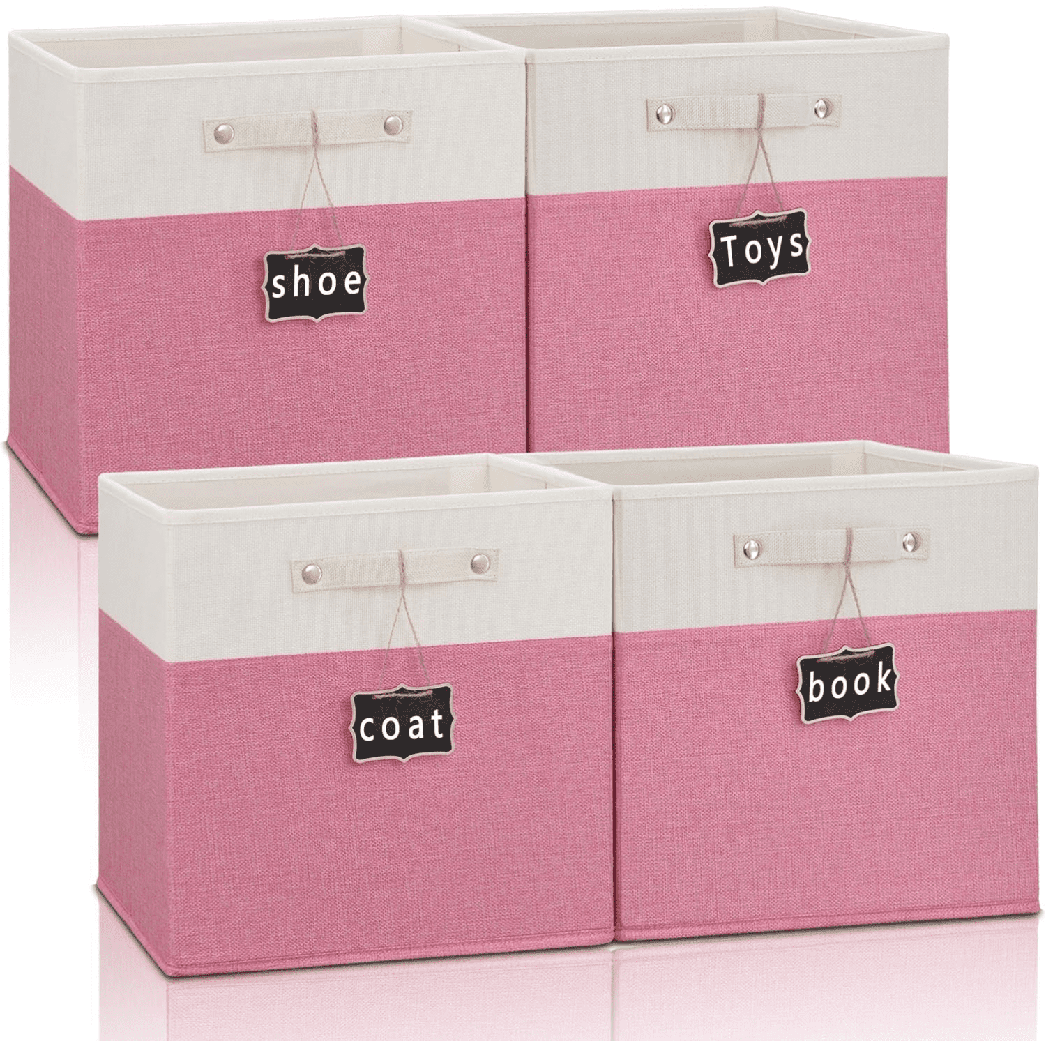hltgdju 13x13x13 Storage Cube Bins 4 Pack Collapsible Fabric Storage ...