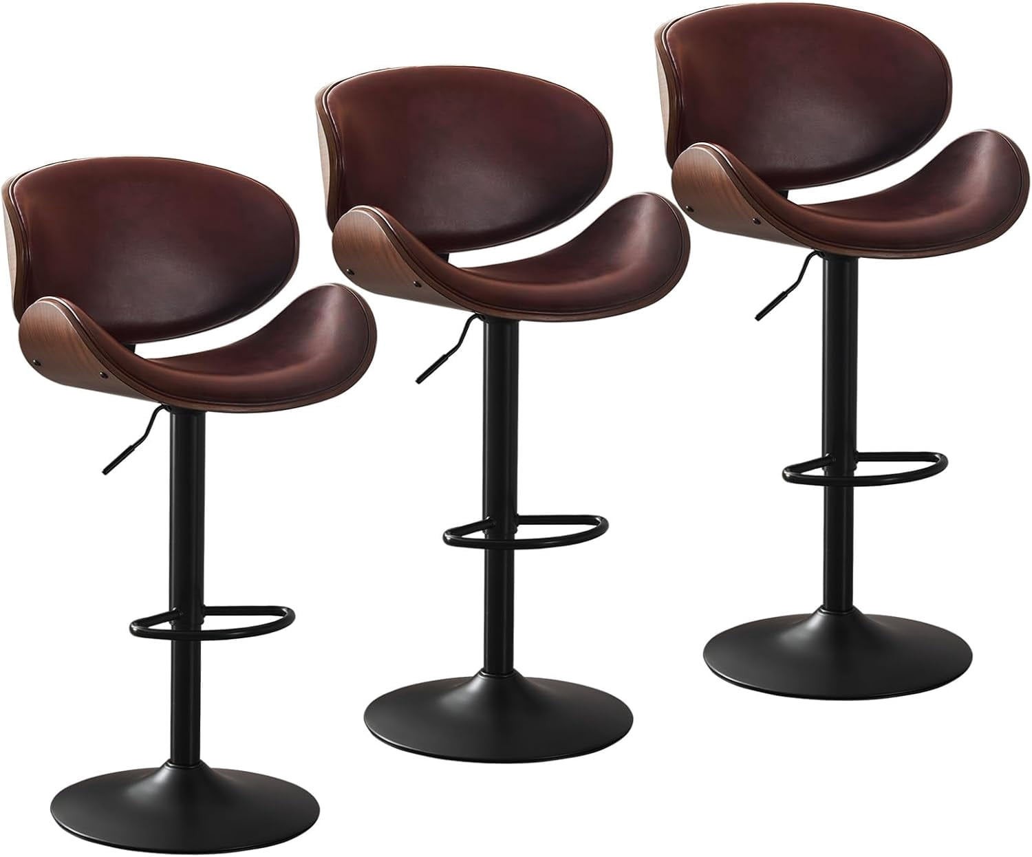 hltghu Bar Stools Bentwood Barstools Adjustable Swivel Leather Bar ...