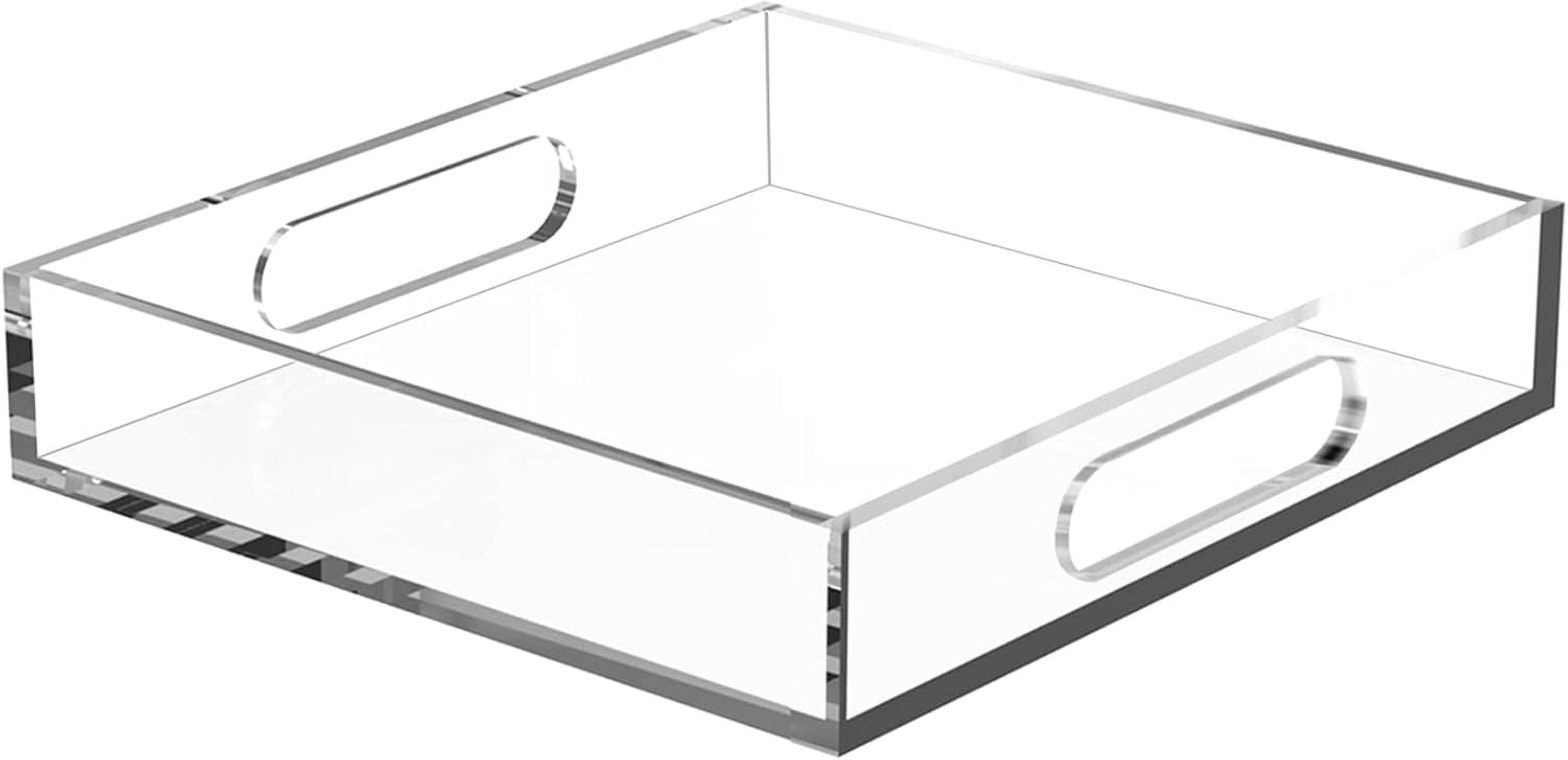 hltidu Acrylic Organizer Tray Large - Ottoman Serving Tray With Handle ...