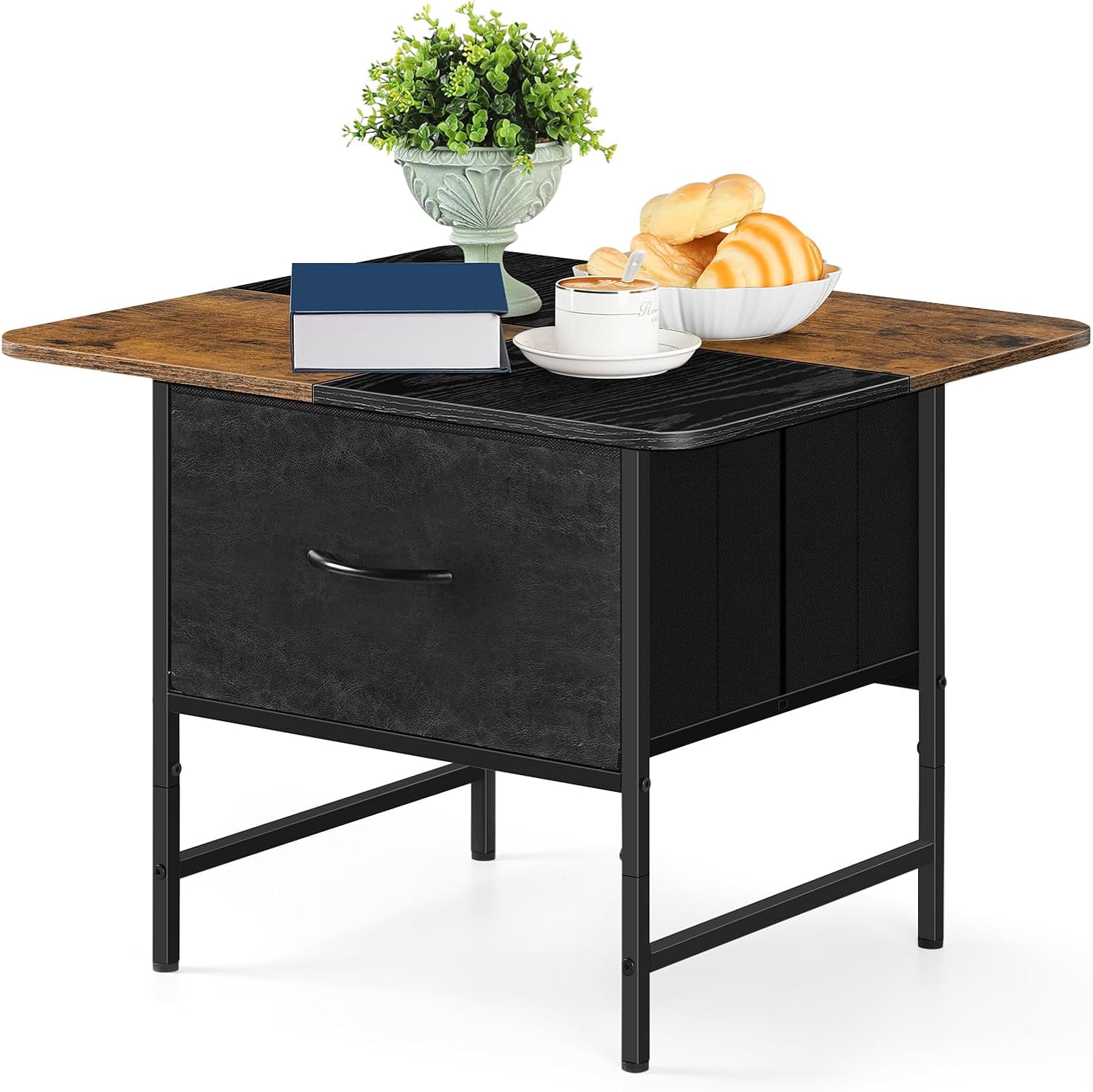 hltidu Small Coffee Tables for Living Room Square Coffee Table with 2 ...