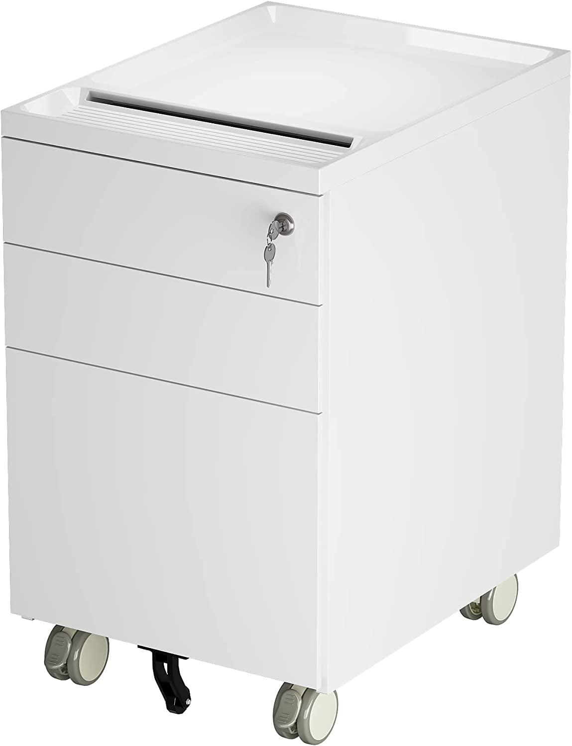 3 Drawer Locking File Cabinet Fully Assembled Except Casters Metal ...