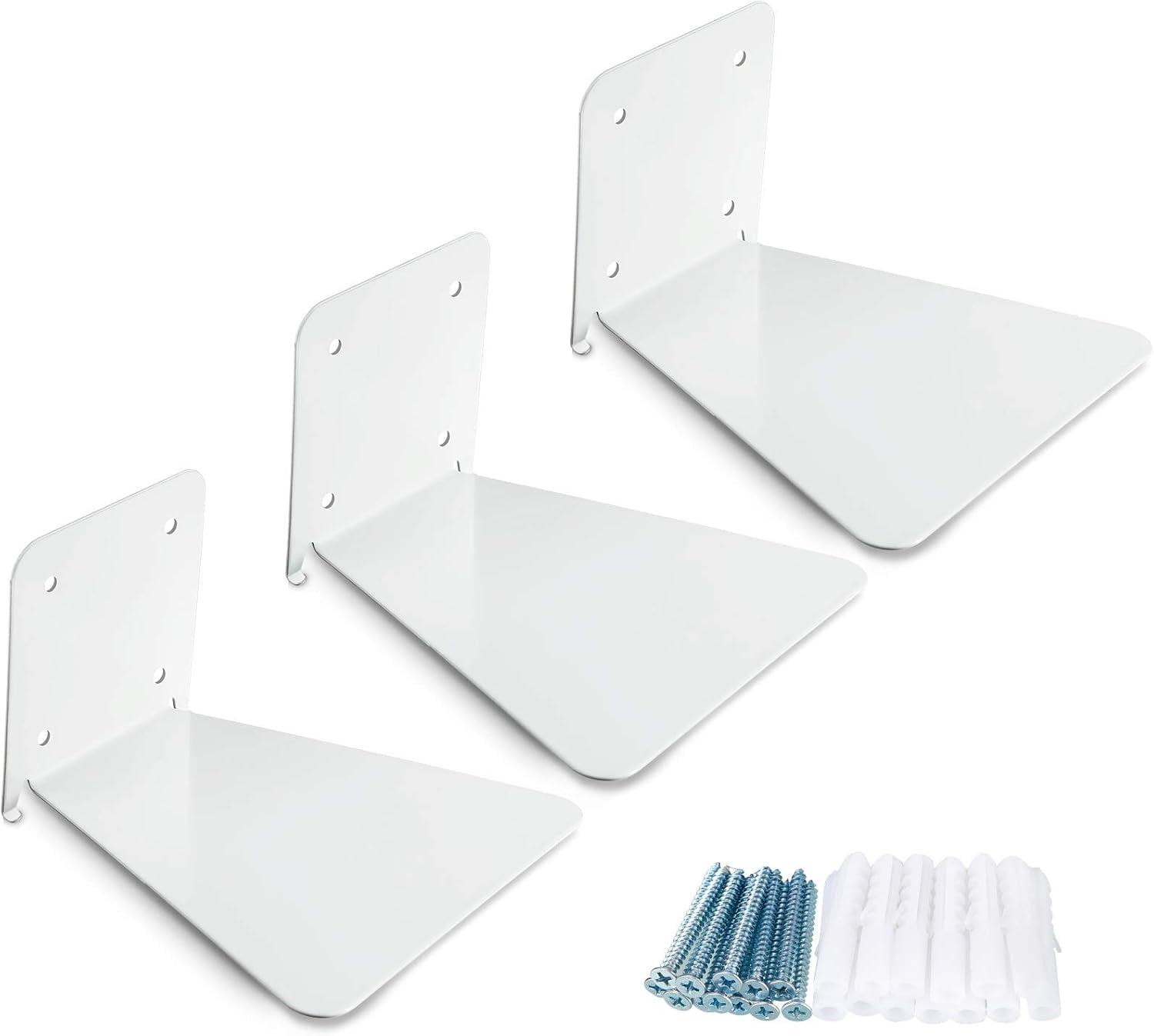 hltiug 3 Pieces Invisible Floating Bookshelf Wall Mount Iron Floating ...