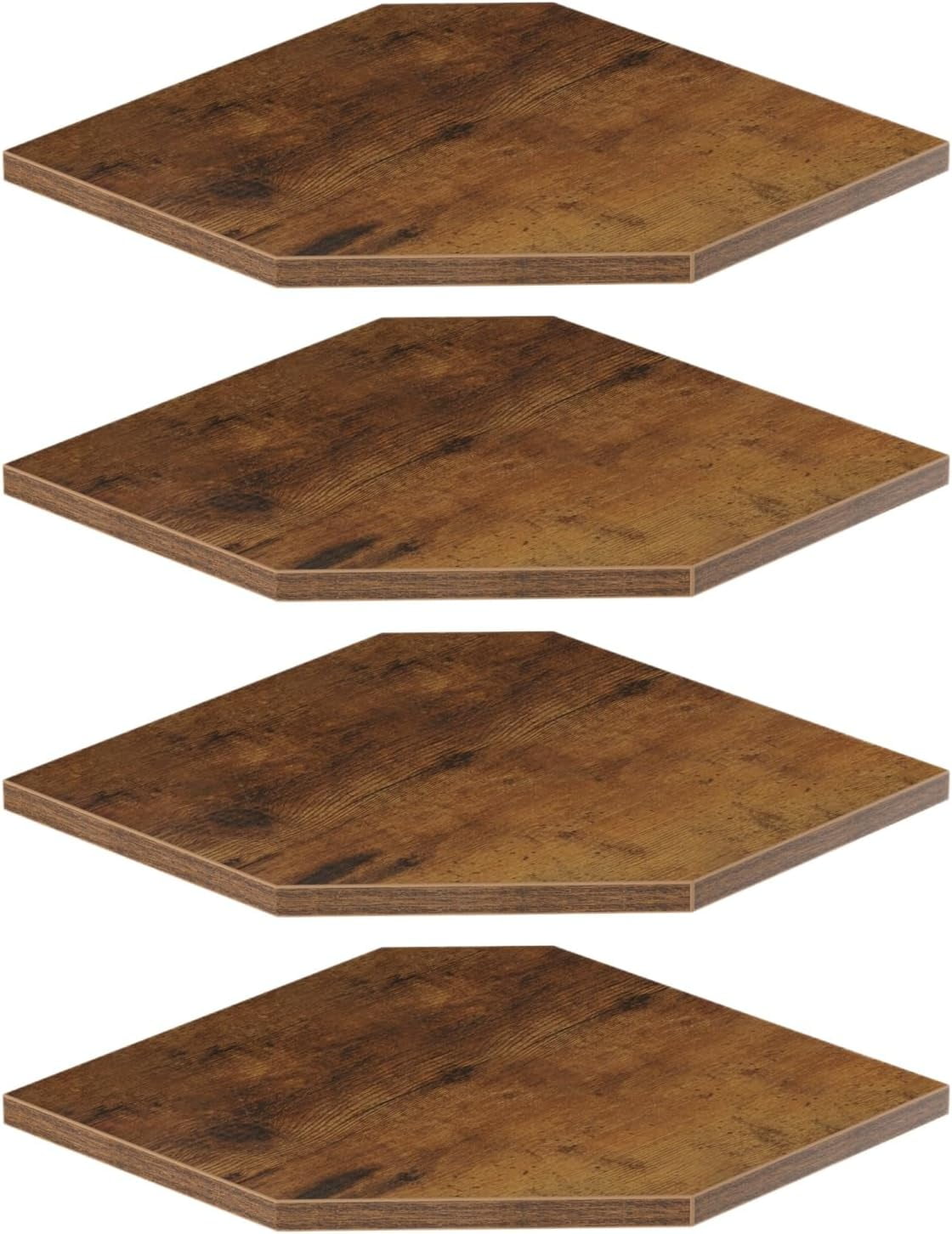 hltiug Corner Shelf Wall Mounted 12-Inch Sector Wood Floating Corner ...