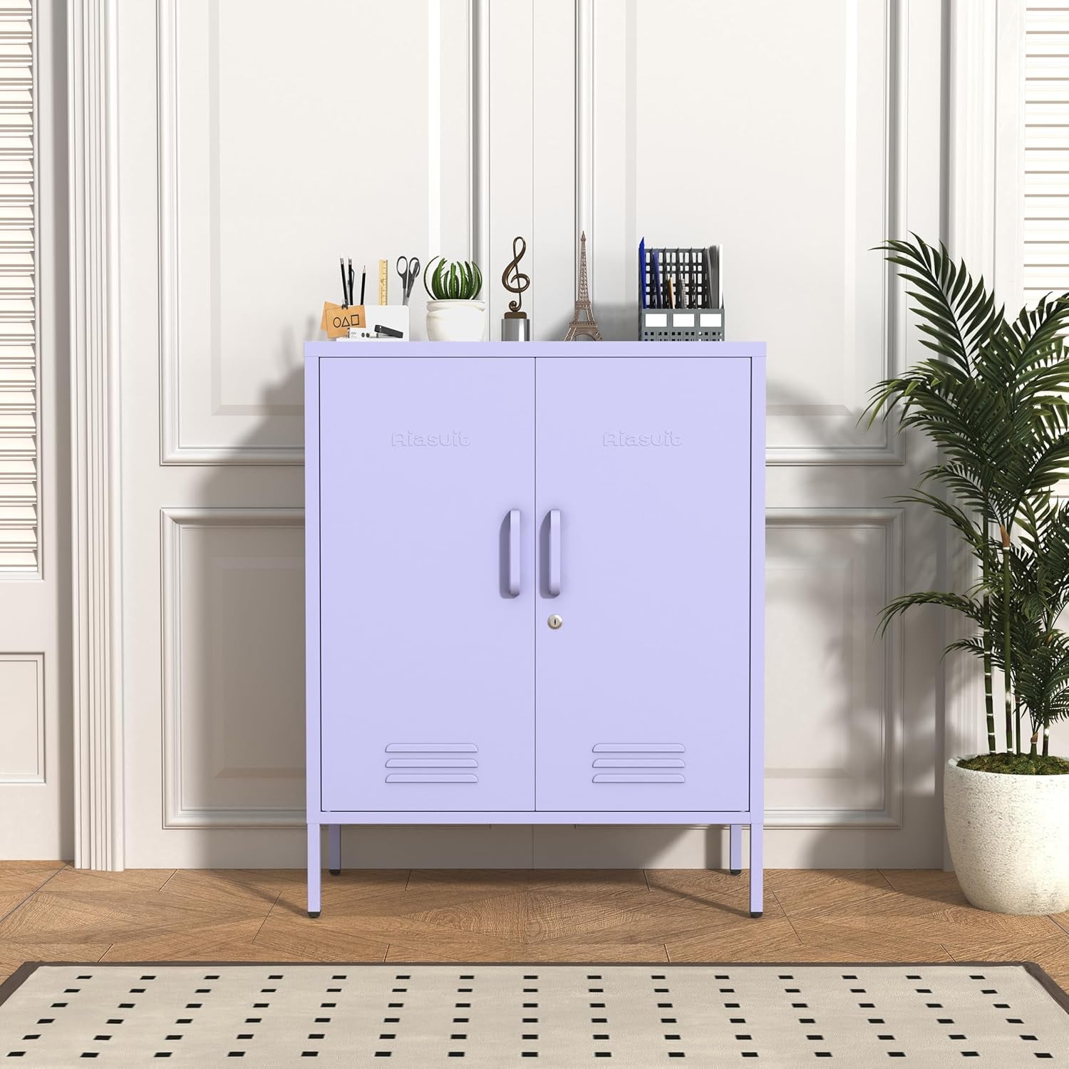 hltjdu Wide Metal TV Stand Storage Cabinet Entertainment Center Cabinet ...