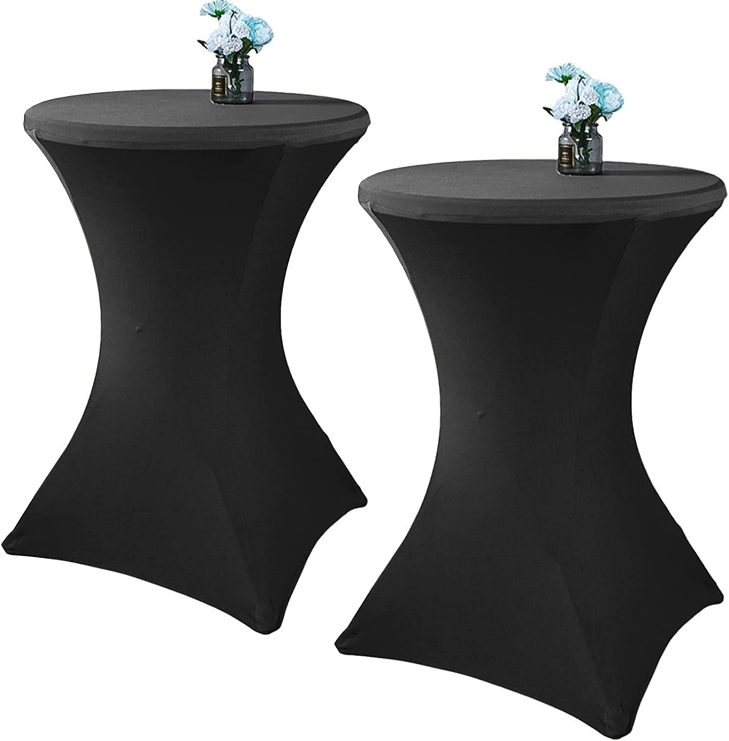 hltjsuv 2 Pack 32x43 Inch Royal Blue Cocktail Tablecloth Spandex Round ...