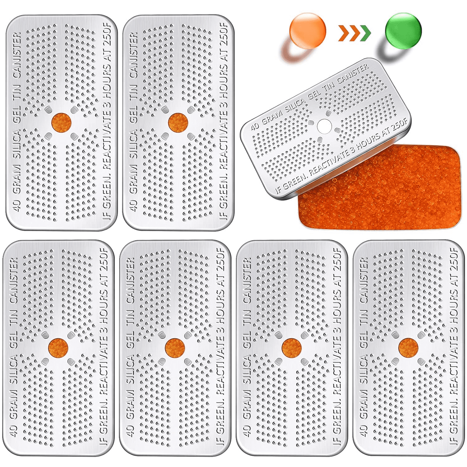 hltjsuv 6 Pack 40 Gram Silica Gel Canister Dehumidifier Desiccant ...