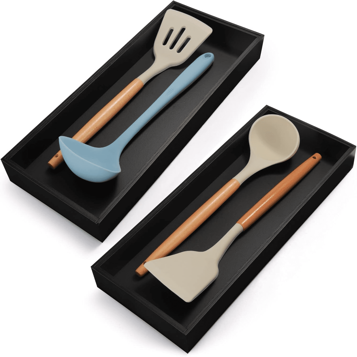 dxynlzq Bamboo Drawer Organizer Cutlery Silverware Organizer for ...