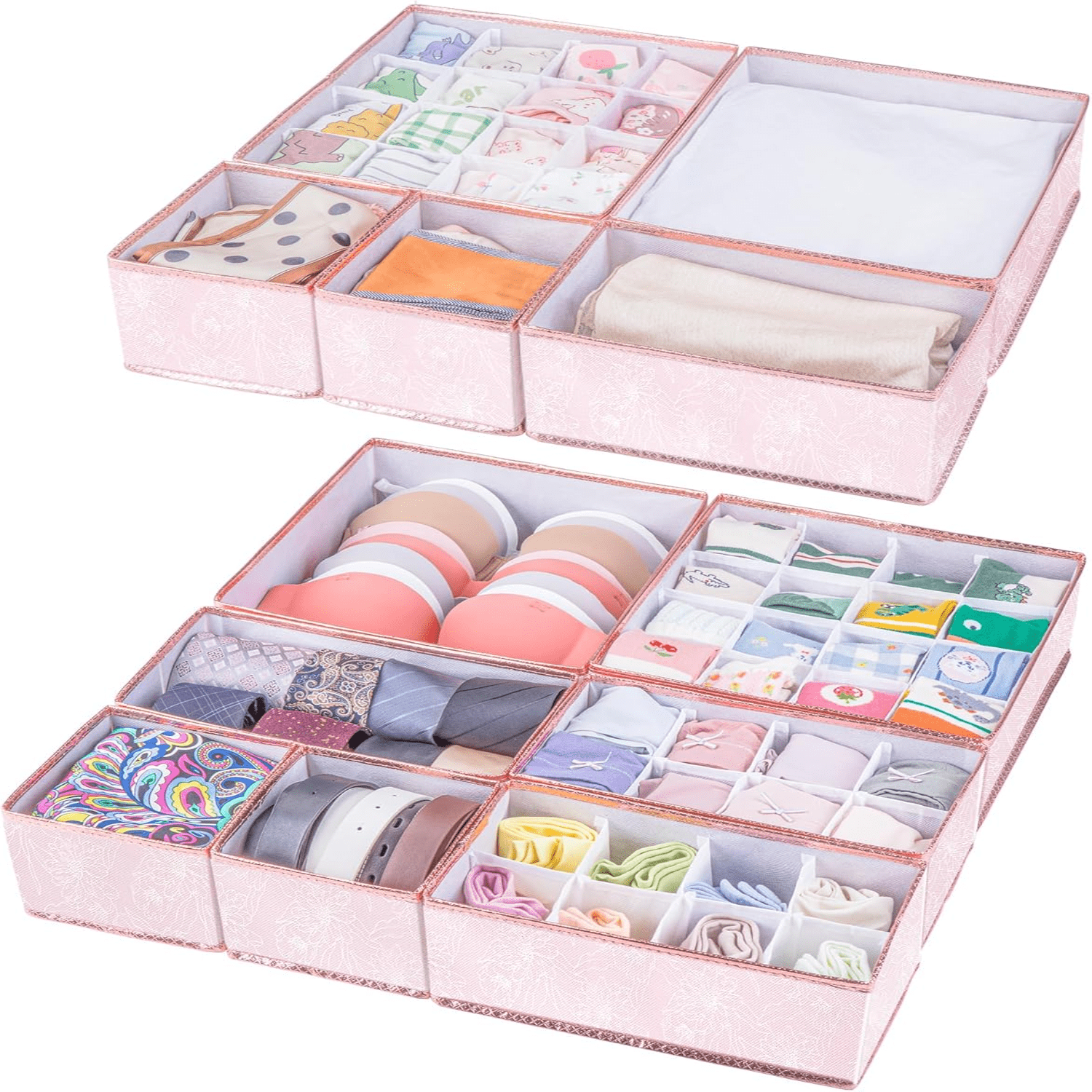 hltjuds 12 Pack Drawer Organizers for Clothing - Foldable Collapsible ...