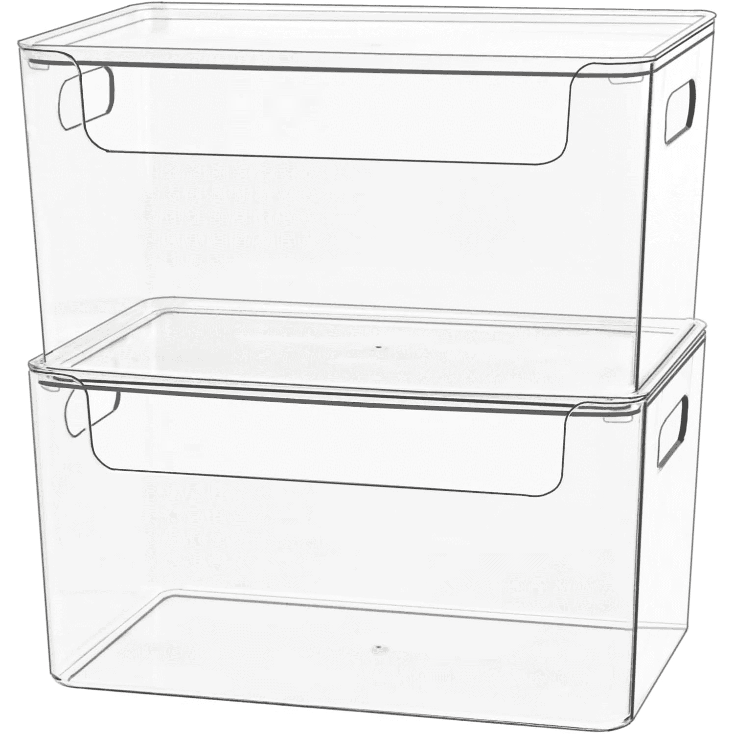hltjuds Clear Plastic Storage Bin with Lid Stackable Storage Boxes ...