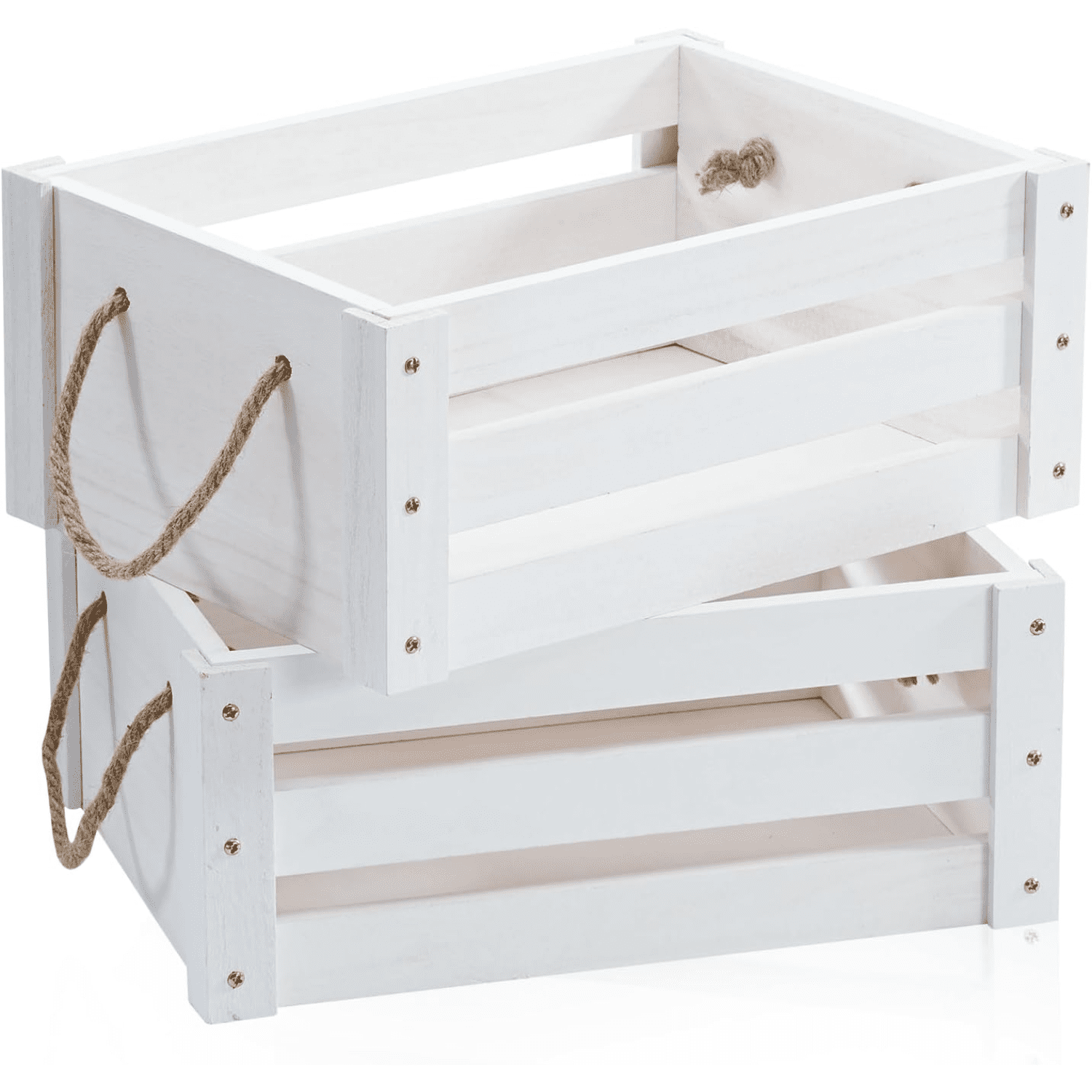 dxynlzq Farmhouse Crates for Storage and Display - Durable Wooden with ...
