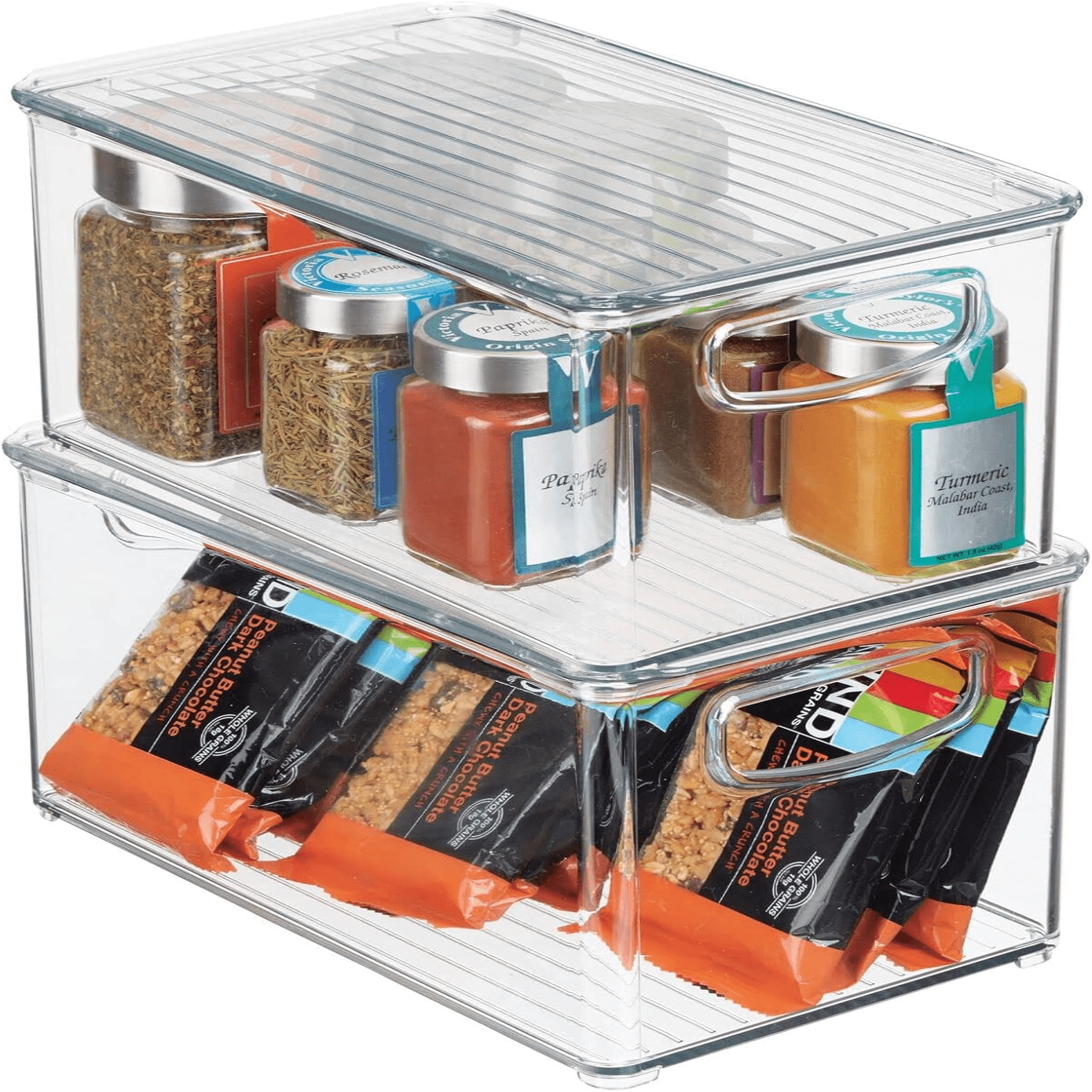 dxynlzq Plastic Deep Storage Bin Container with Lid and Built-In Handles - Organization for ...