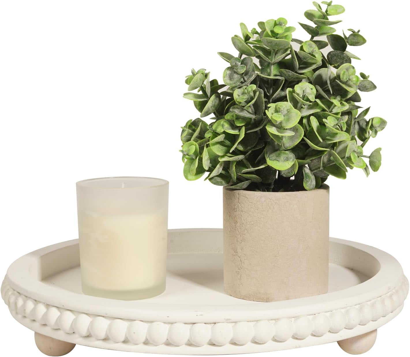 hltjuds Wooden Decorative Trays for Coffee Table Modern Farmhouse Home ...