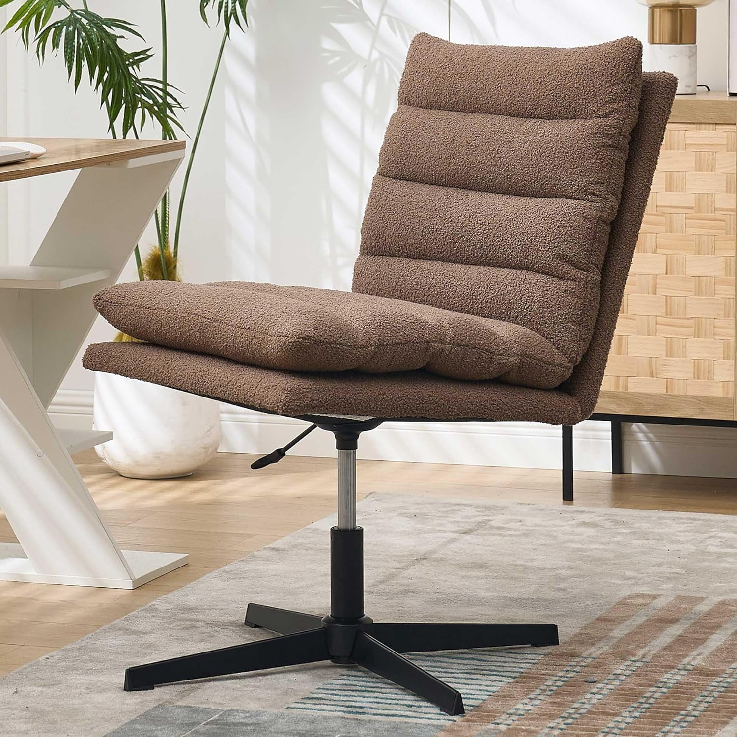 hltopo Chair 360°Swivel Criss Cross Chair Height Adjustable Chair ...