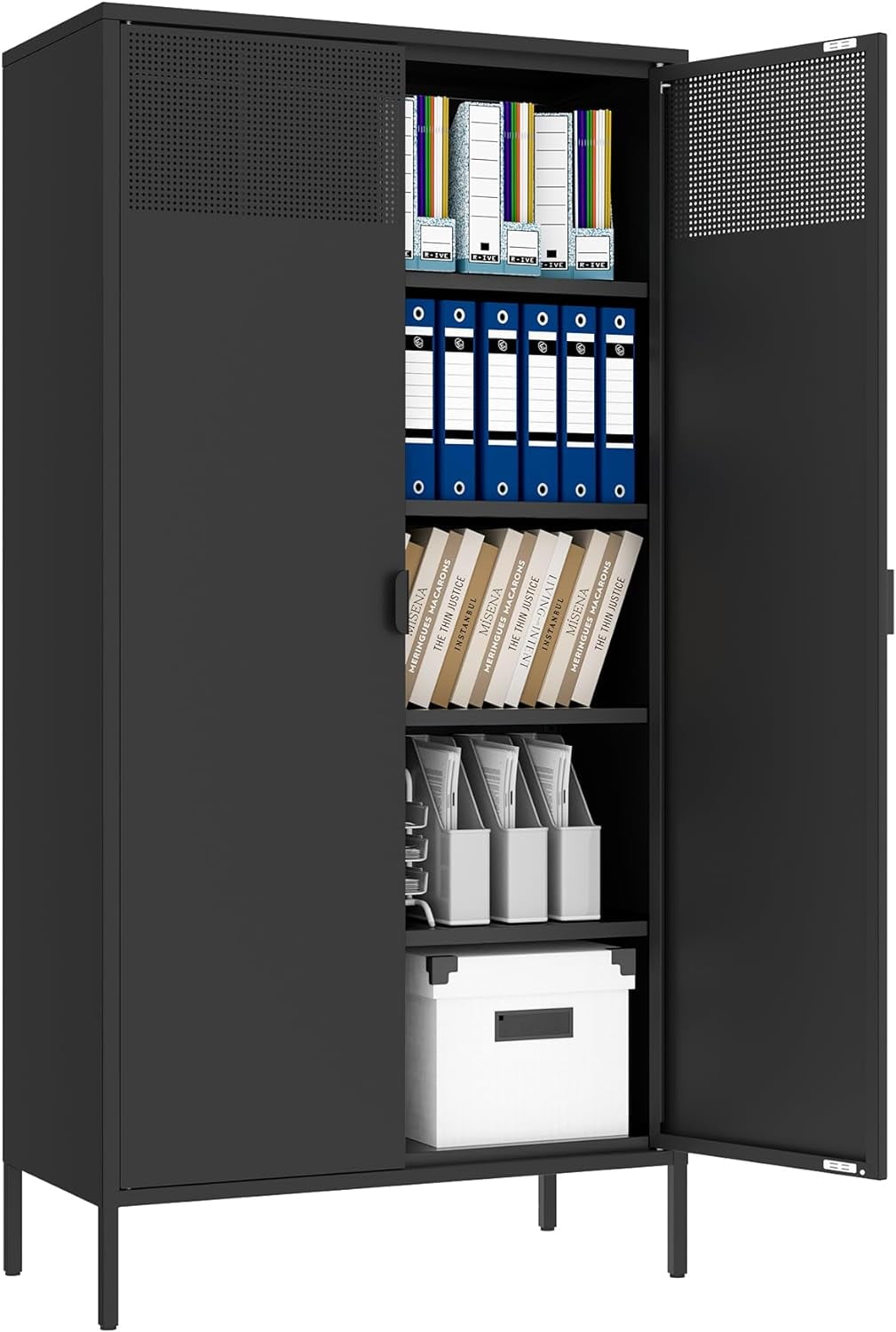 hltpwu Metal Storage Cabinet with Mesh Doors and Shelves Multipurpose ...