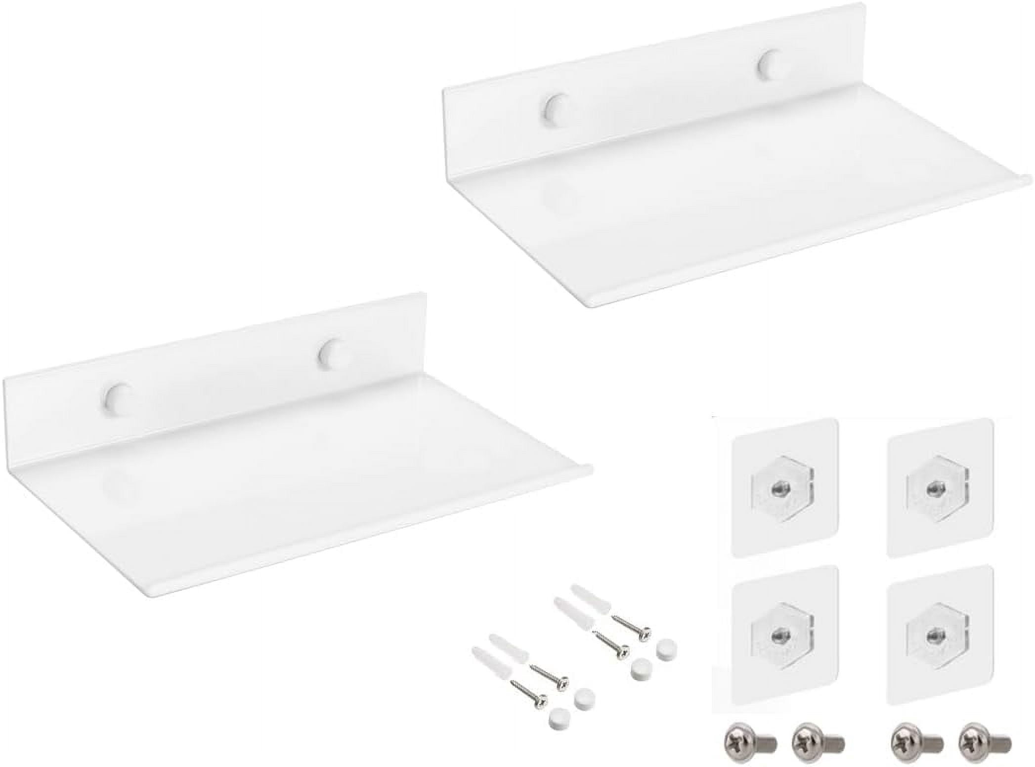 hltsiup Small Floating Shelves Renter Friendly Mini Metal Display Shelf ...