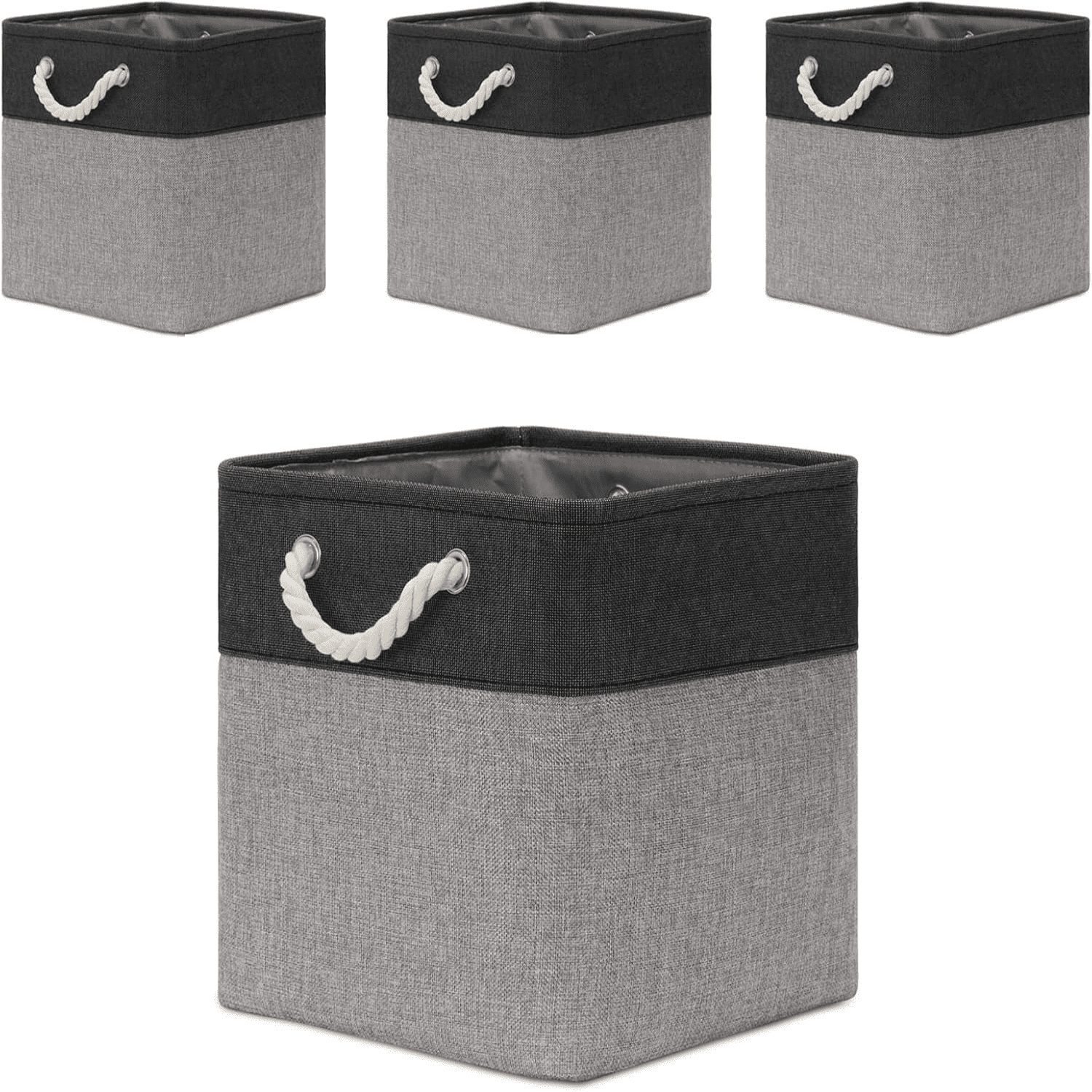 hlttpm Cube Storage Bins 11 x 11 Fabric Storage Baskets 4 Pack Storage ...
