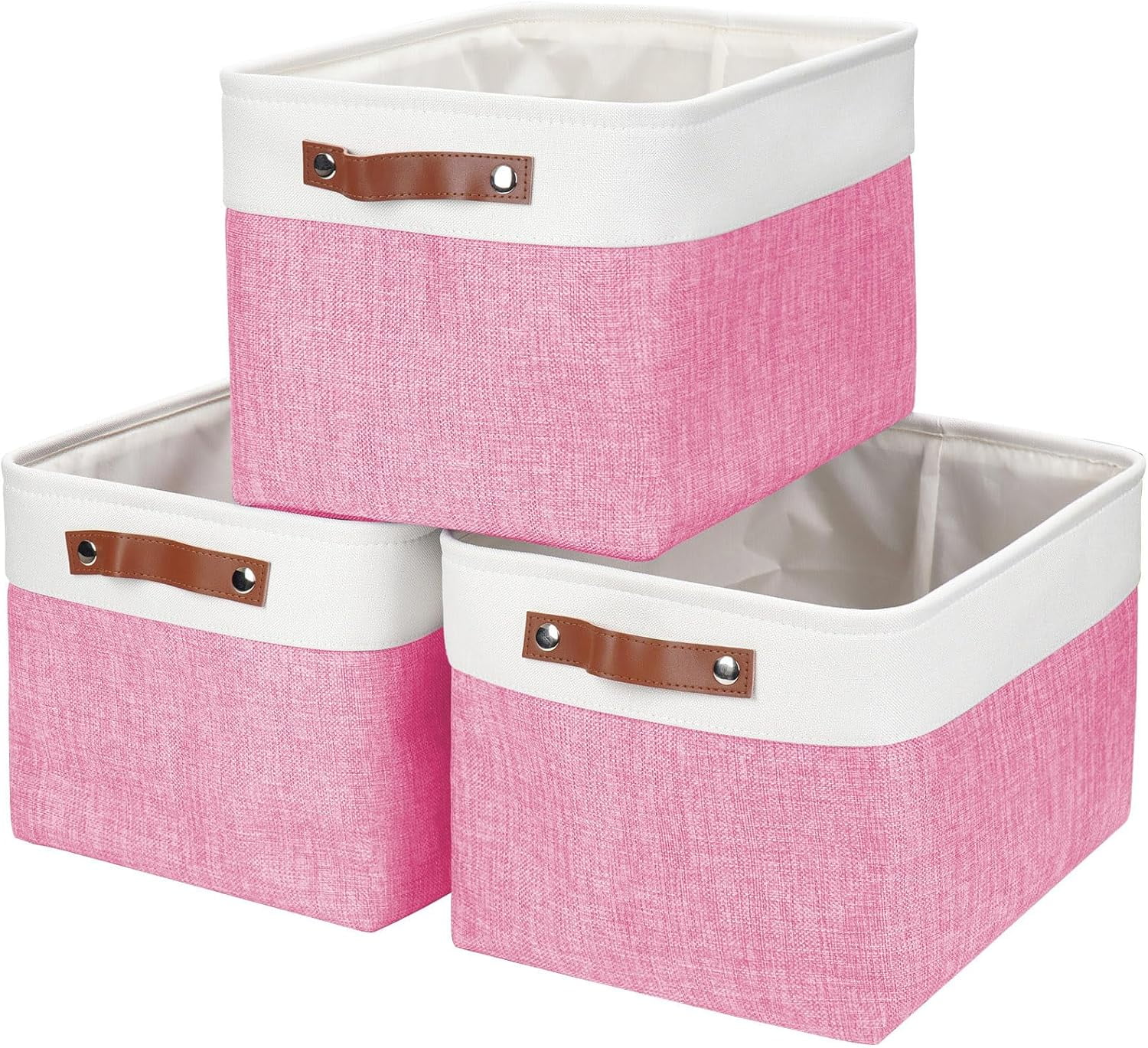hltudj Large Fabric Storage Baskets | 50L Storage Bins Decorative Linen ...