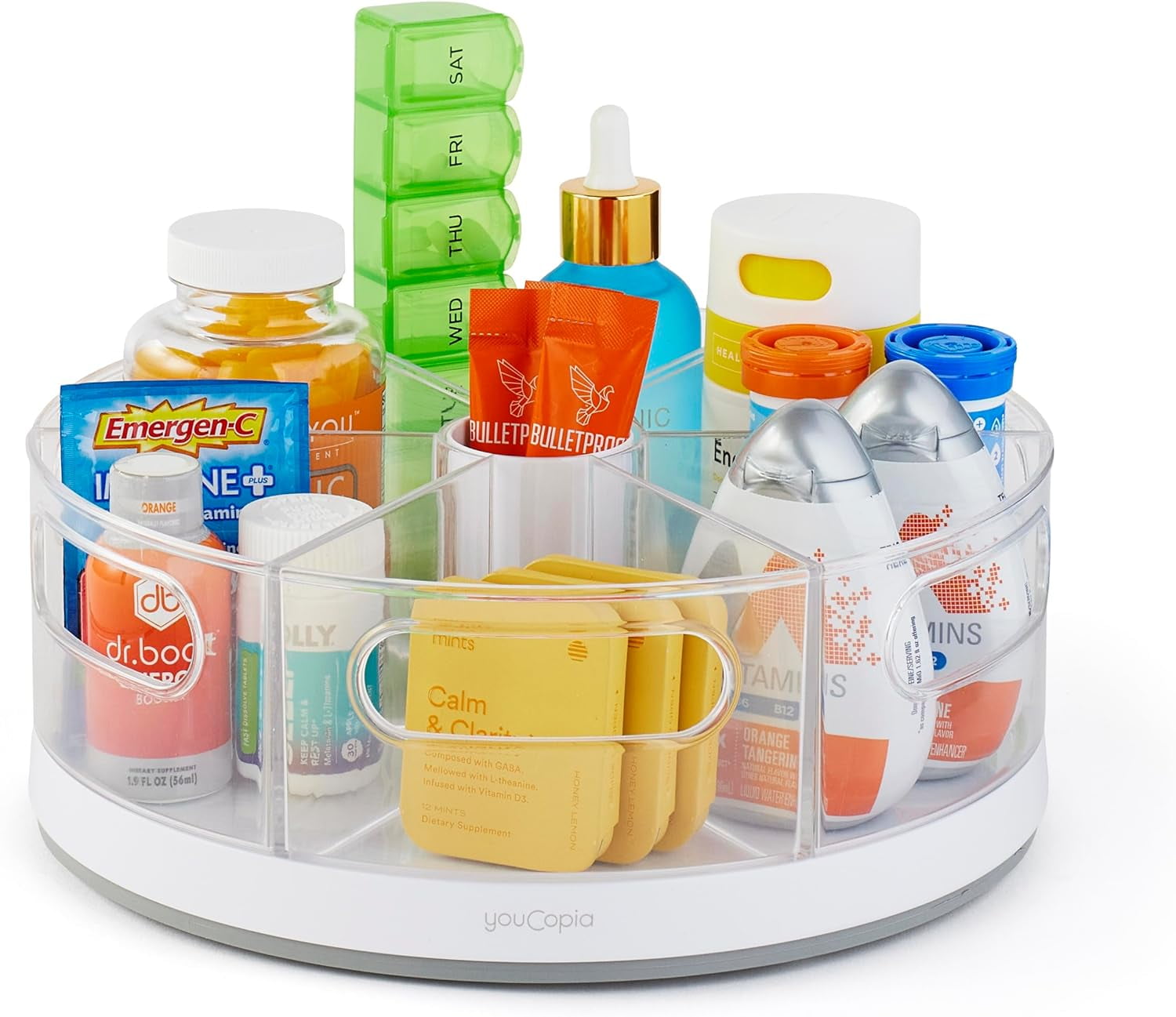 hltusdp Crazy Susan Lazy Susan Organizer 3 BPA-Free Removable Clear ...