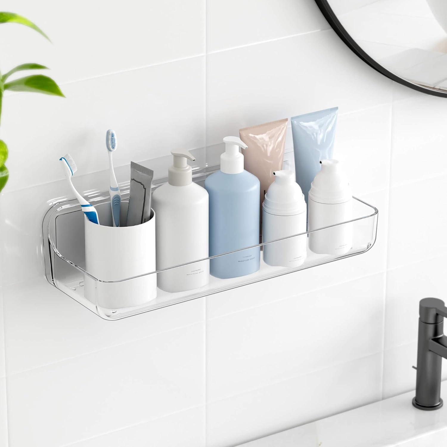 hltusdp Shower Caddy Adhesive Shower Organizer Rustproof Shelf with ...