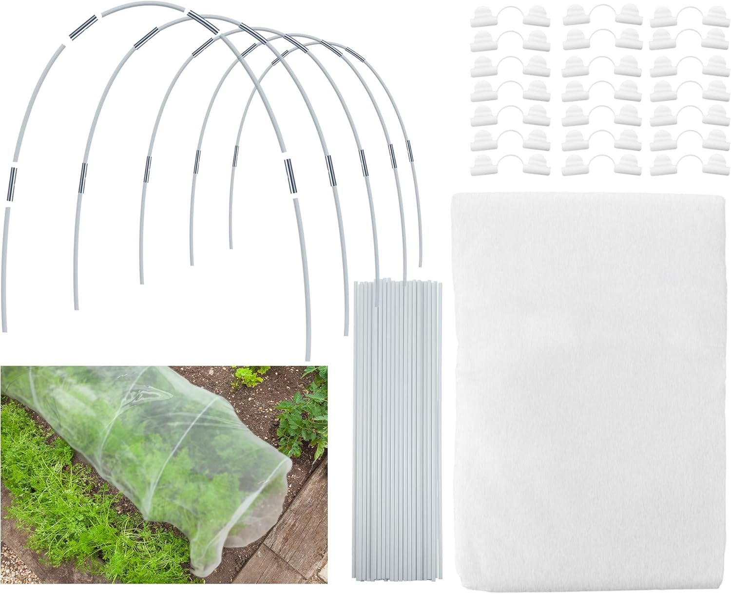 hltusyp 111 Pcs Greenhouse Hoops for Raised Beds DIY Grow Tunnel ...