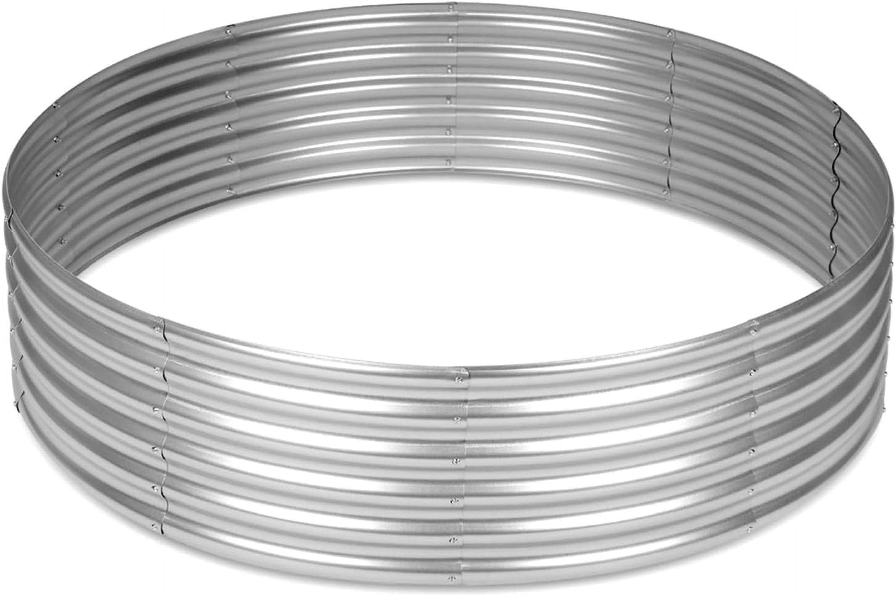 hltusyp 5x5x1ft Round Galvanized Raised Garden Beds Outdoor Steel Fire ...