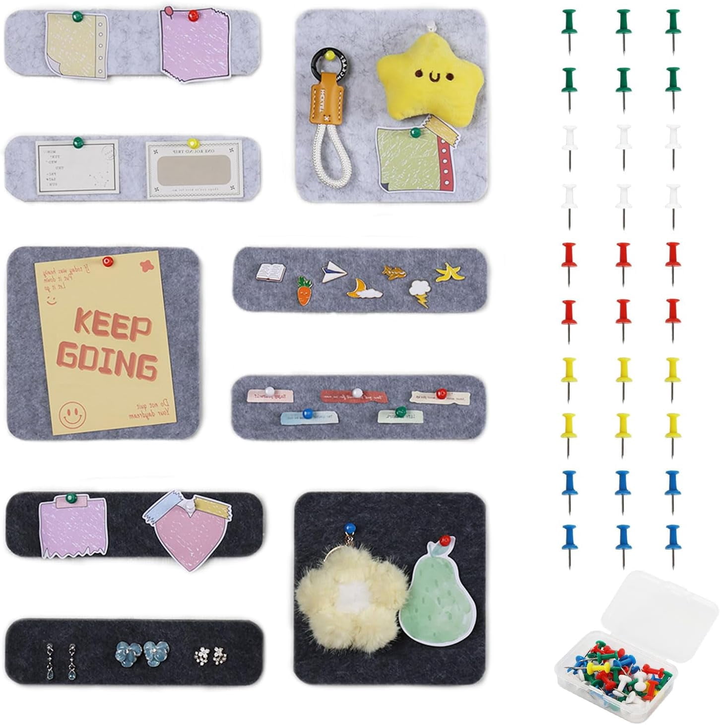 hltusyp 9 pcs Felt Pin Boards DIY Bulletin Board for Walls Home Office ...