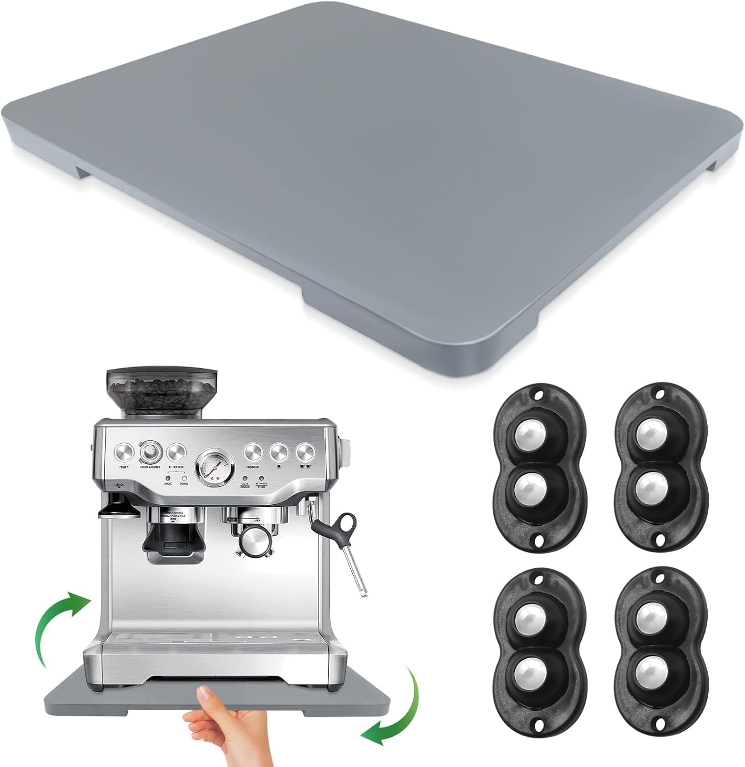 hltusyp Appliance Slider 360° Rolling Tray for Coffee Maker Bamboo ...