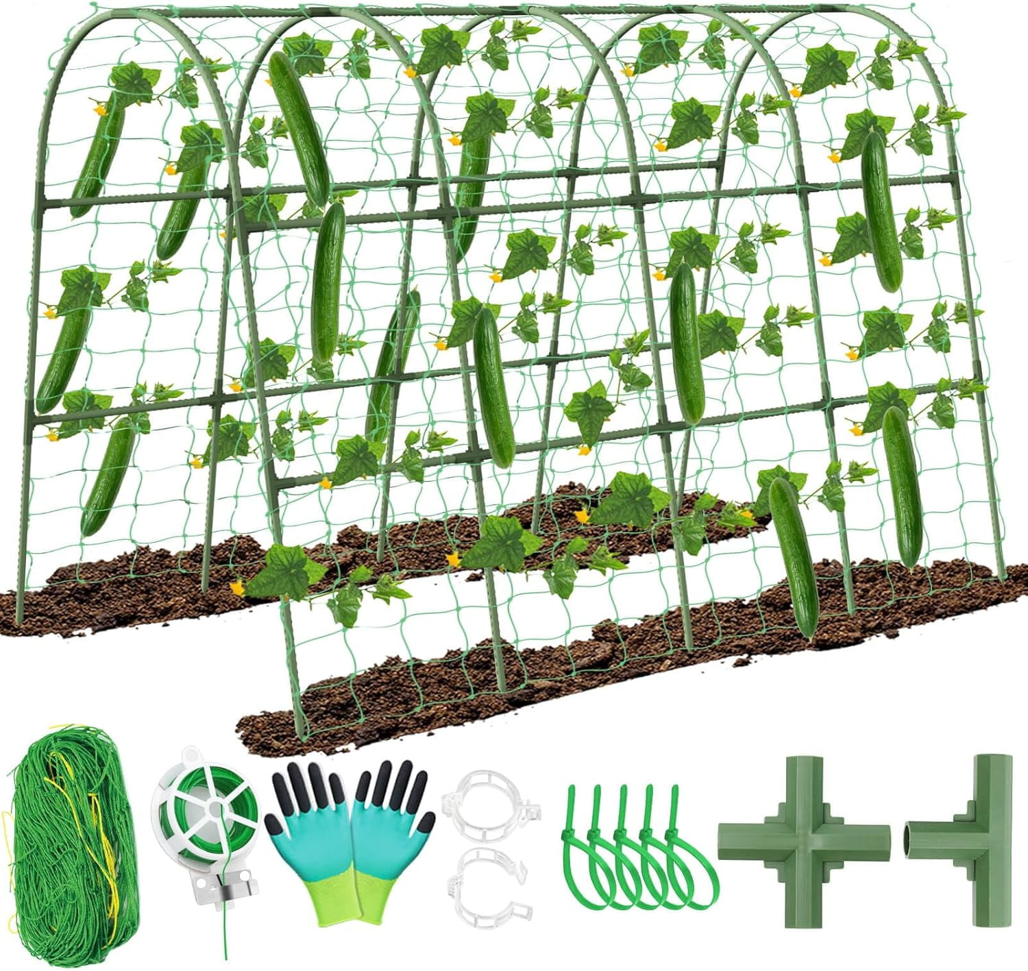 hltusyp Cucumber Trellis for Raised Bed Large Size Garden Arch Trellis ...