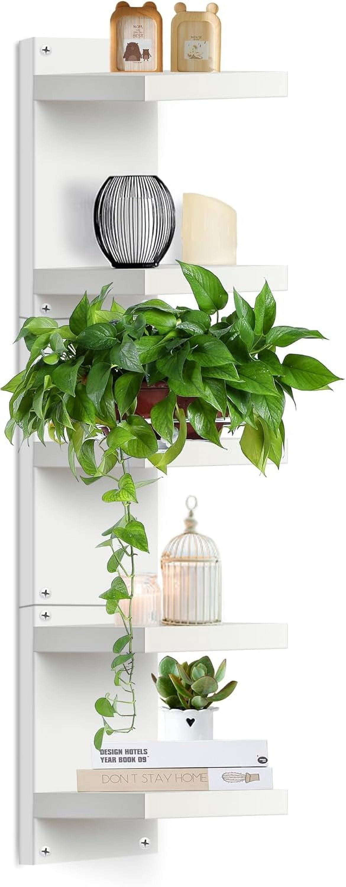 hltusyp Defined Deco 5 Tier Wall Shelves Black-Vertical Column Lack ...