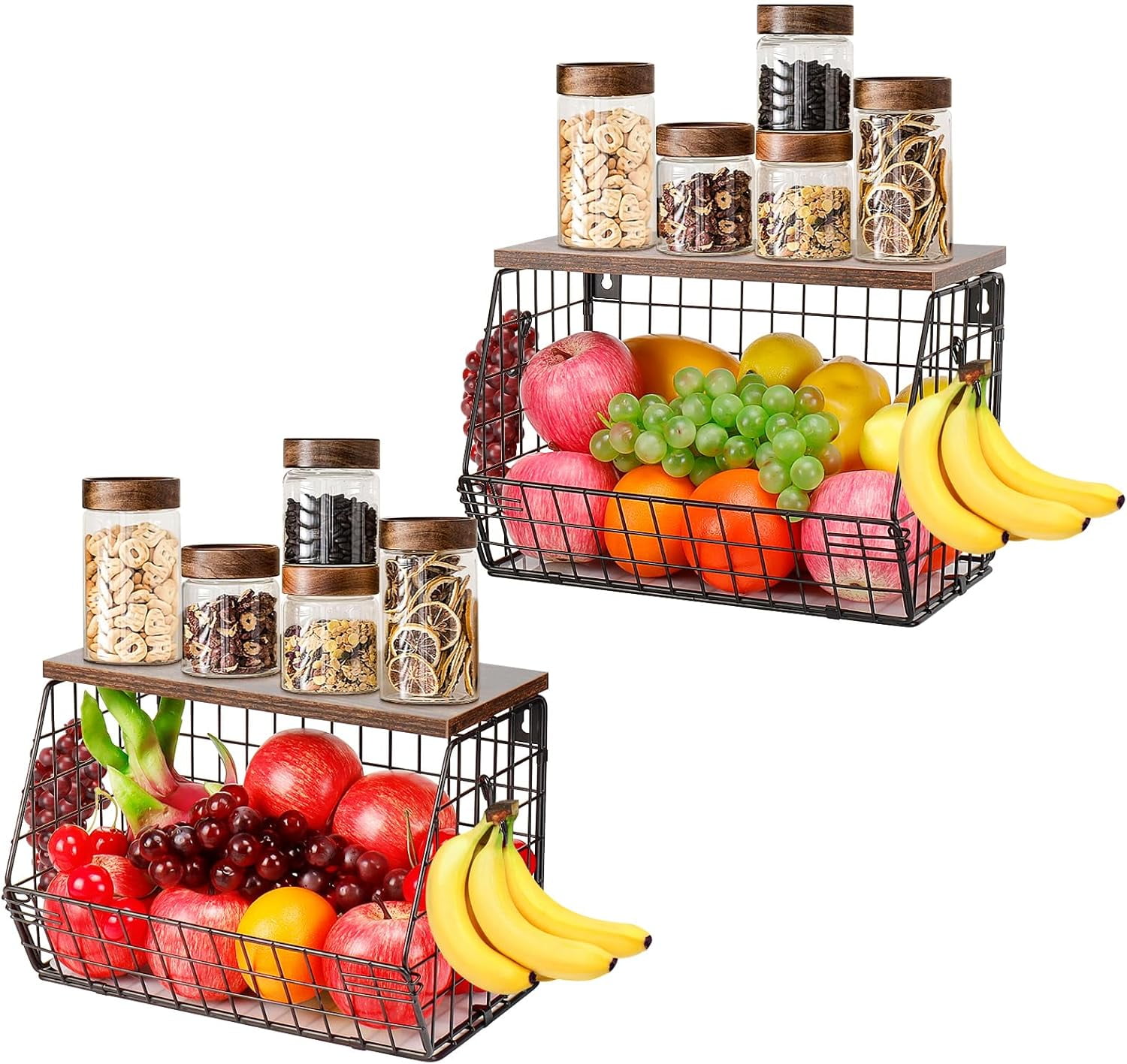 hltusyp Fruit Basket for Kitchen Metal Fruit Vegetable Storage Bin with ...