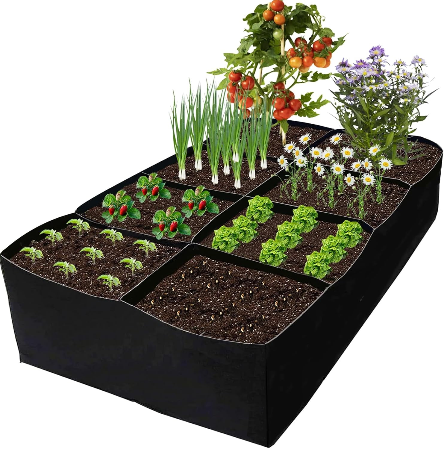 hltusyp Grow Bags Fabric Raised Garden Bed for Vegetable Herbs ...