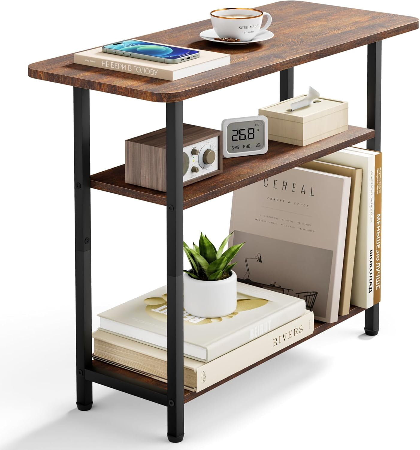 hltusyp Side Table for Living Room 3-Tier End Table for Small Space ...